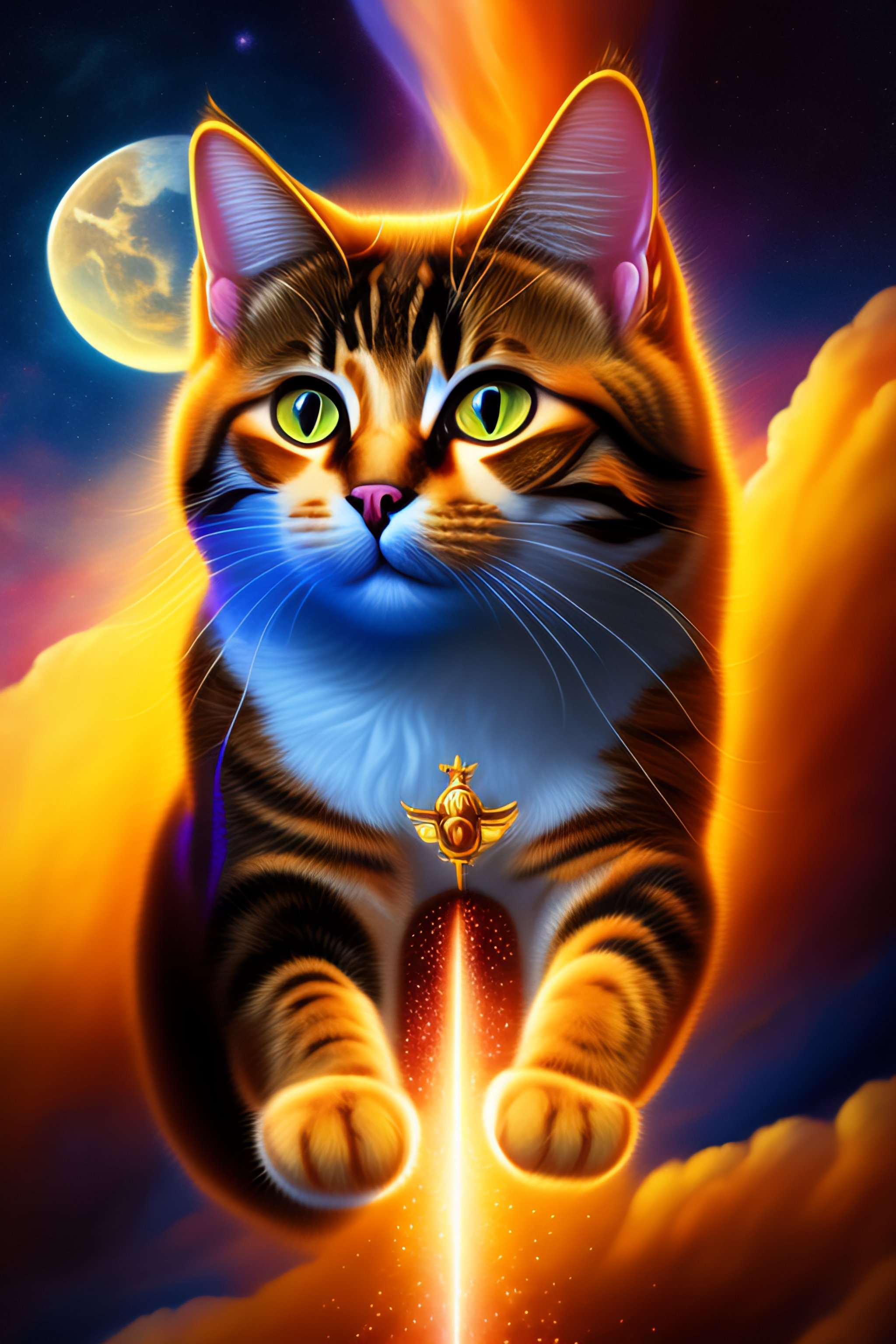 Lexica - A cat is launched by jesus in the stratosphere
