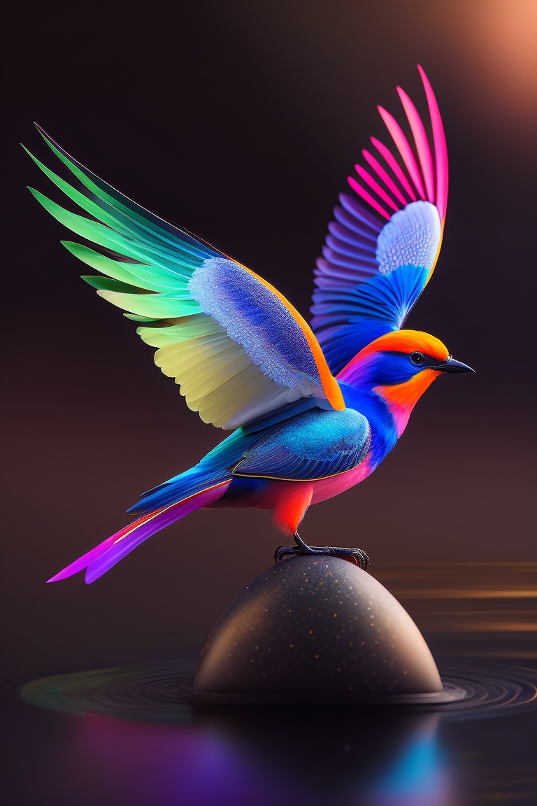 Lexica - An extraordinary bird with magical abilities with shimmering ...