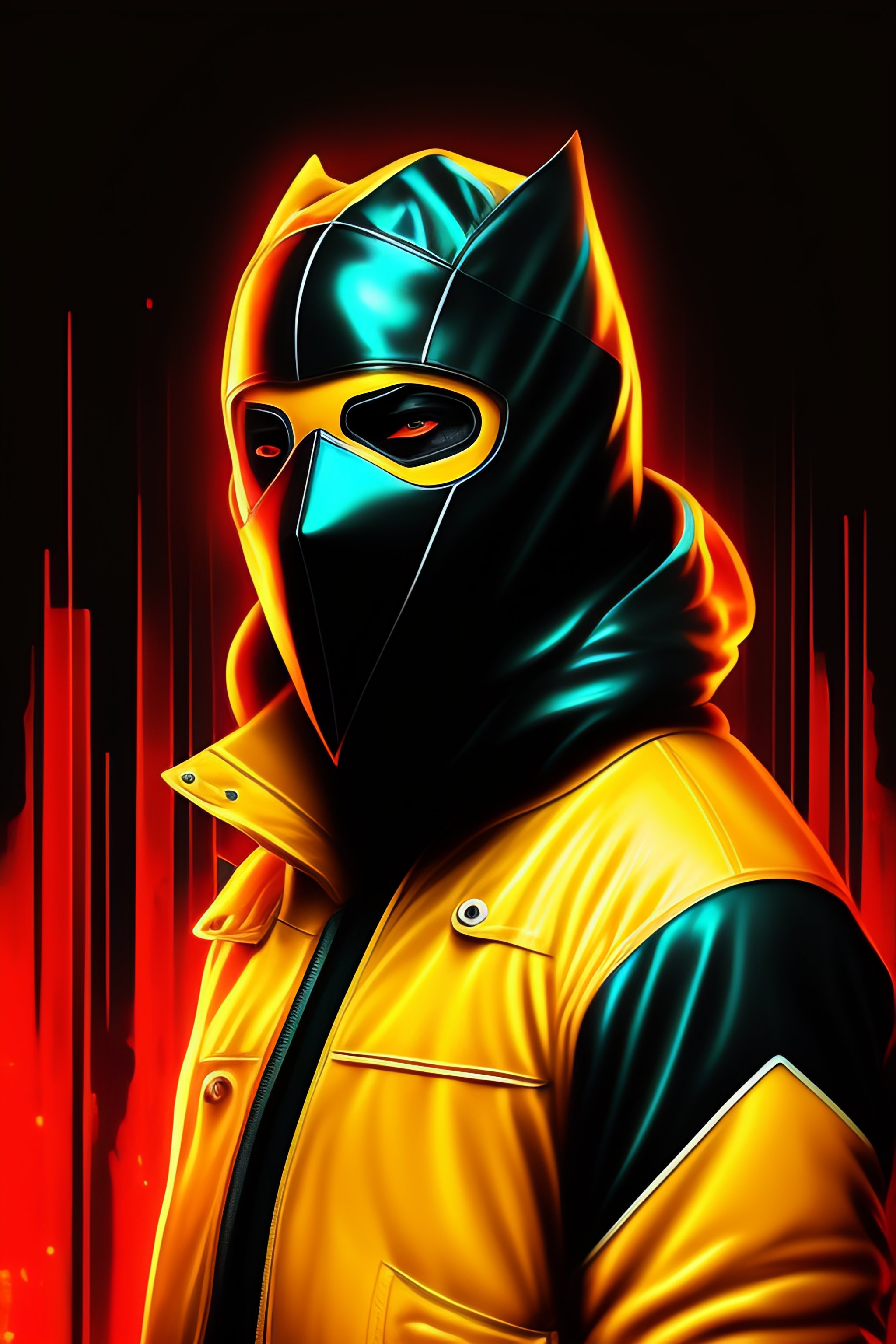 Lexica - Creepy masked man in a grungy art style