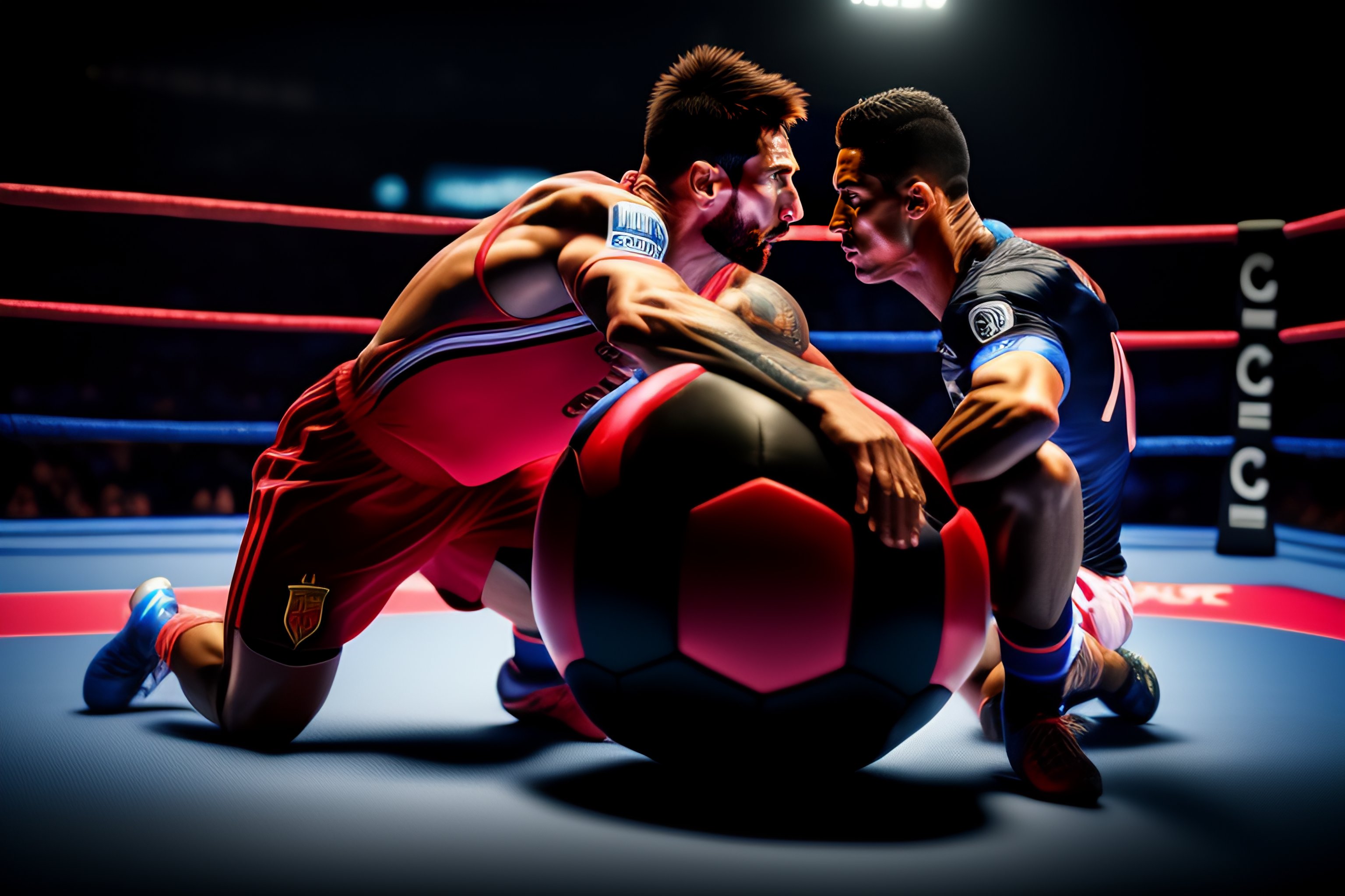 Lexica - A macro shot of Lionel Messi and Christiano Ronaldo arm ...