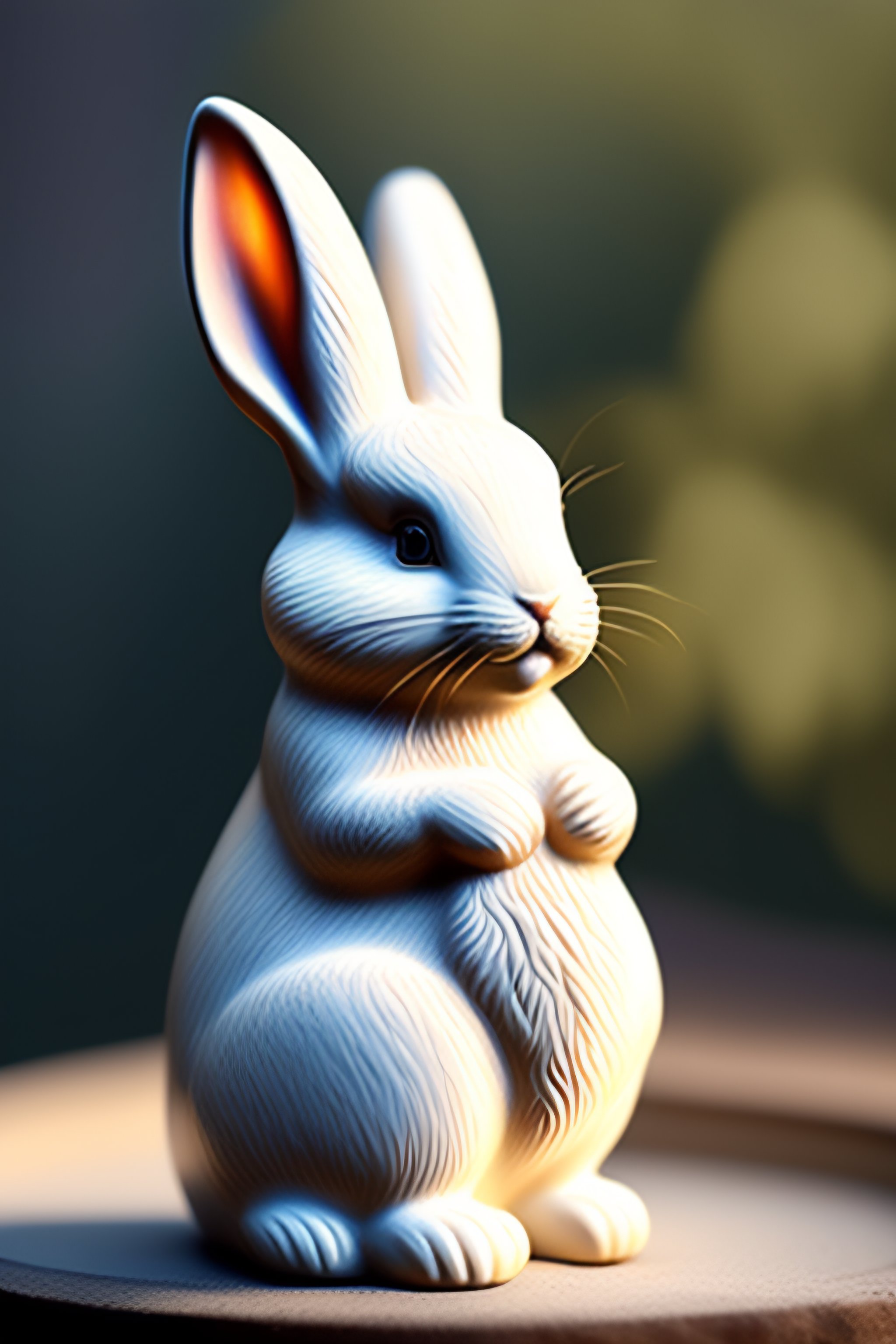 Lexica - Porcelain statue of a cute rabbit. Fine intricate details