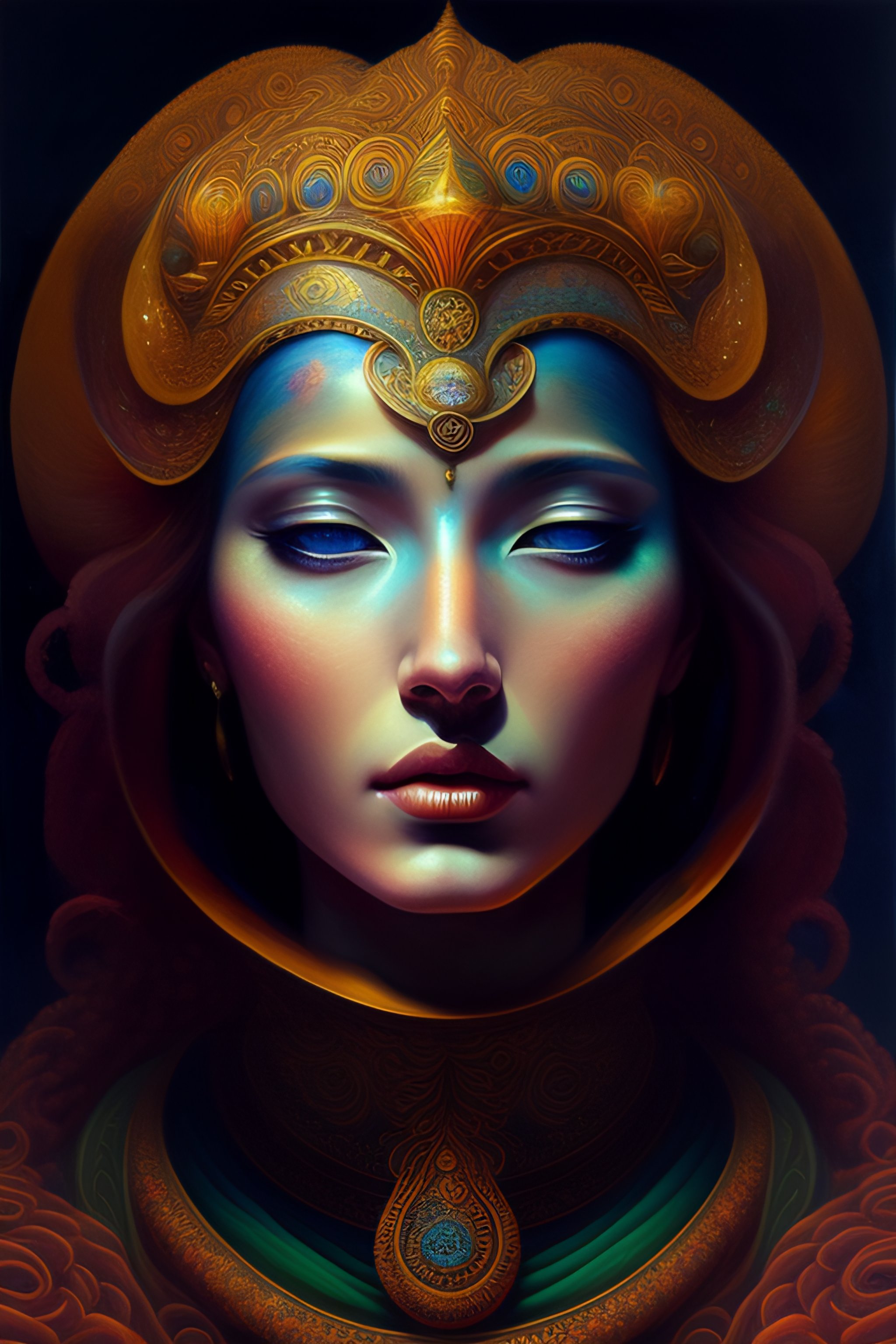 Lexica - Portrait of the beautiful young goddess of octopuses, unusual ...