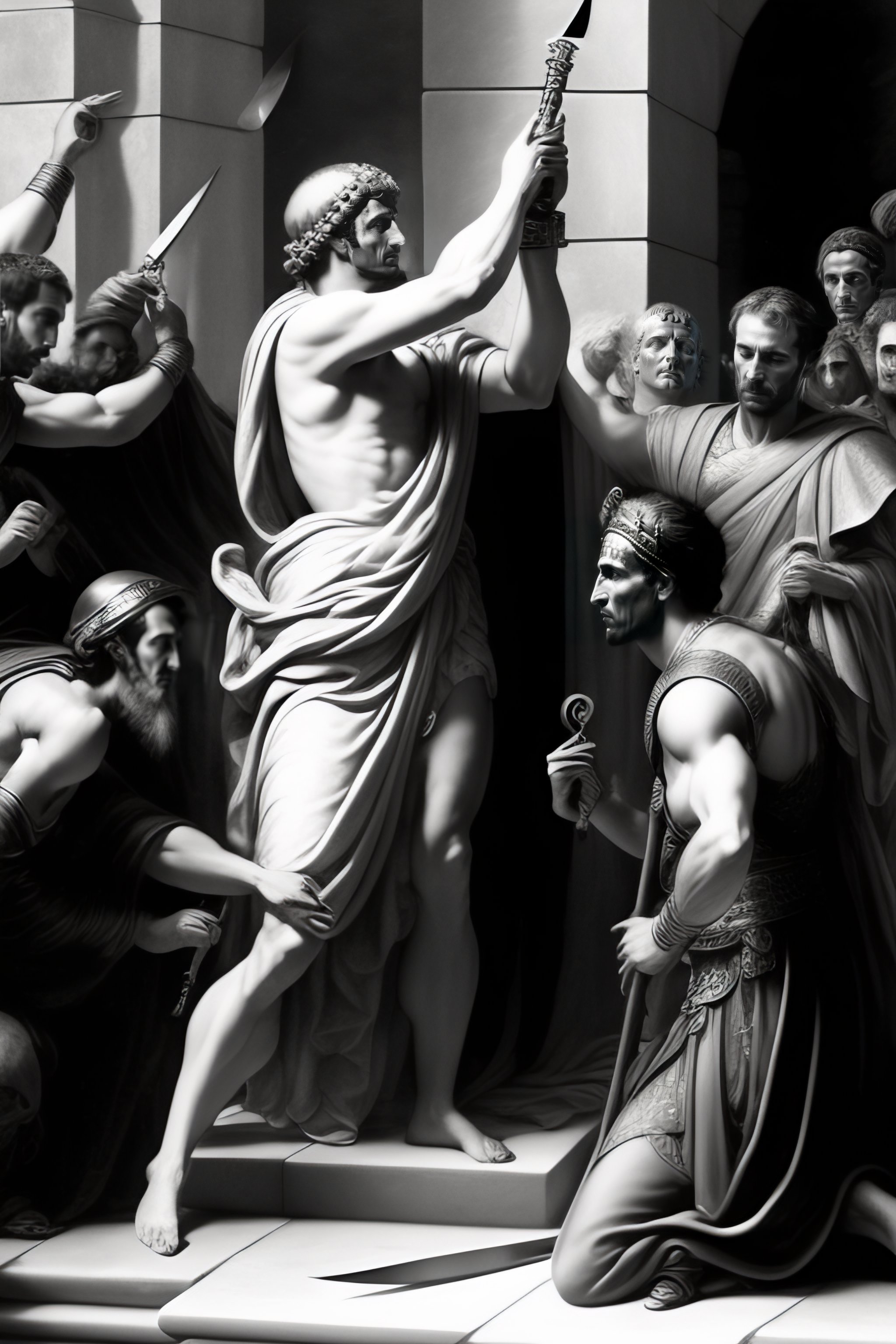 Lexica - Julius Caesar being stabbed to death with a knife in the back ...