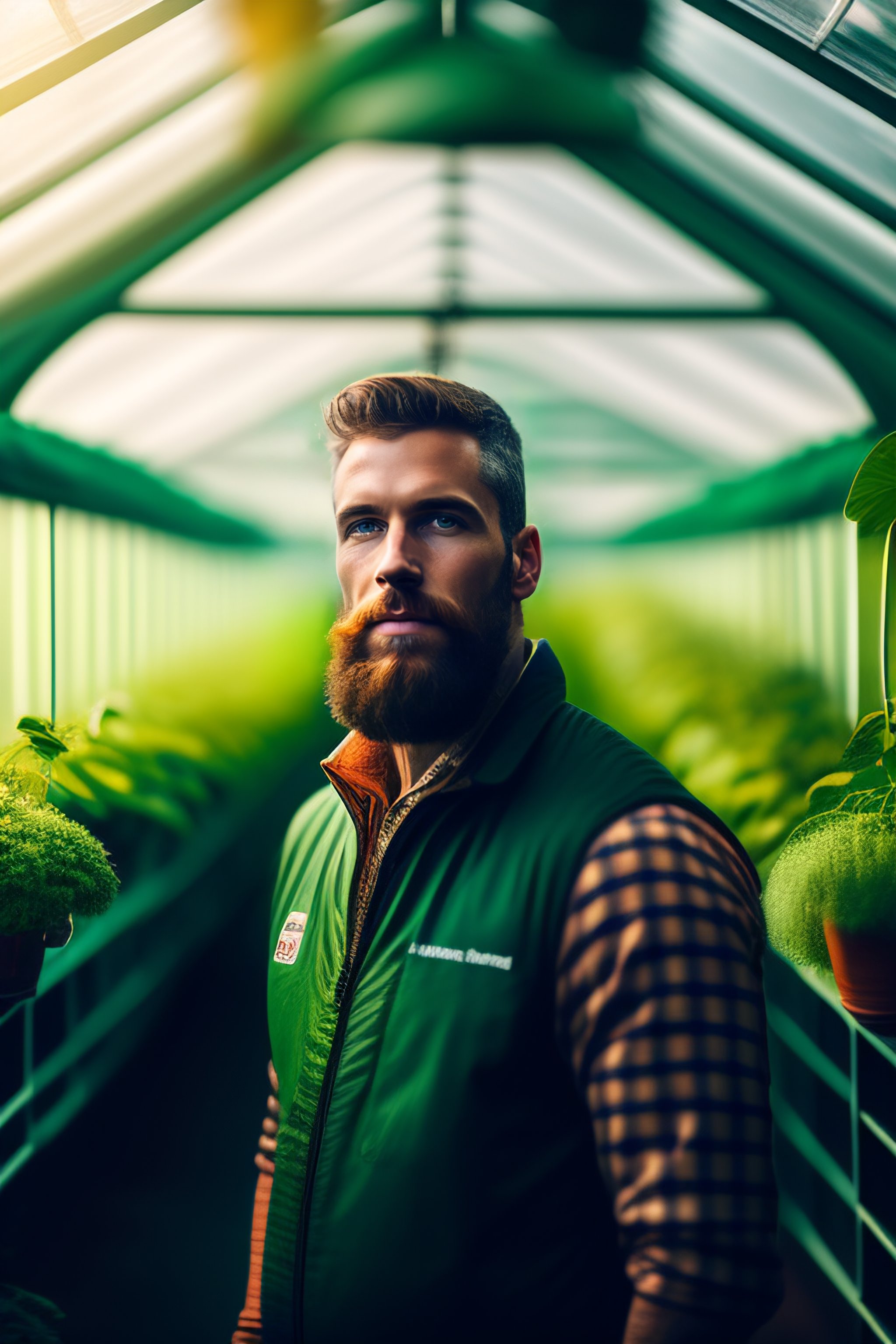 Lexica - Portrait of a Gardner in a green house