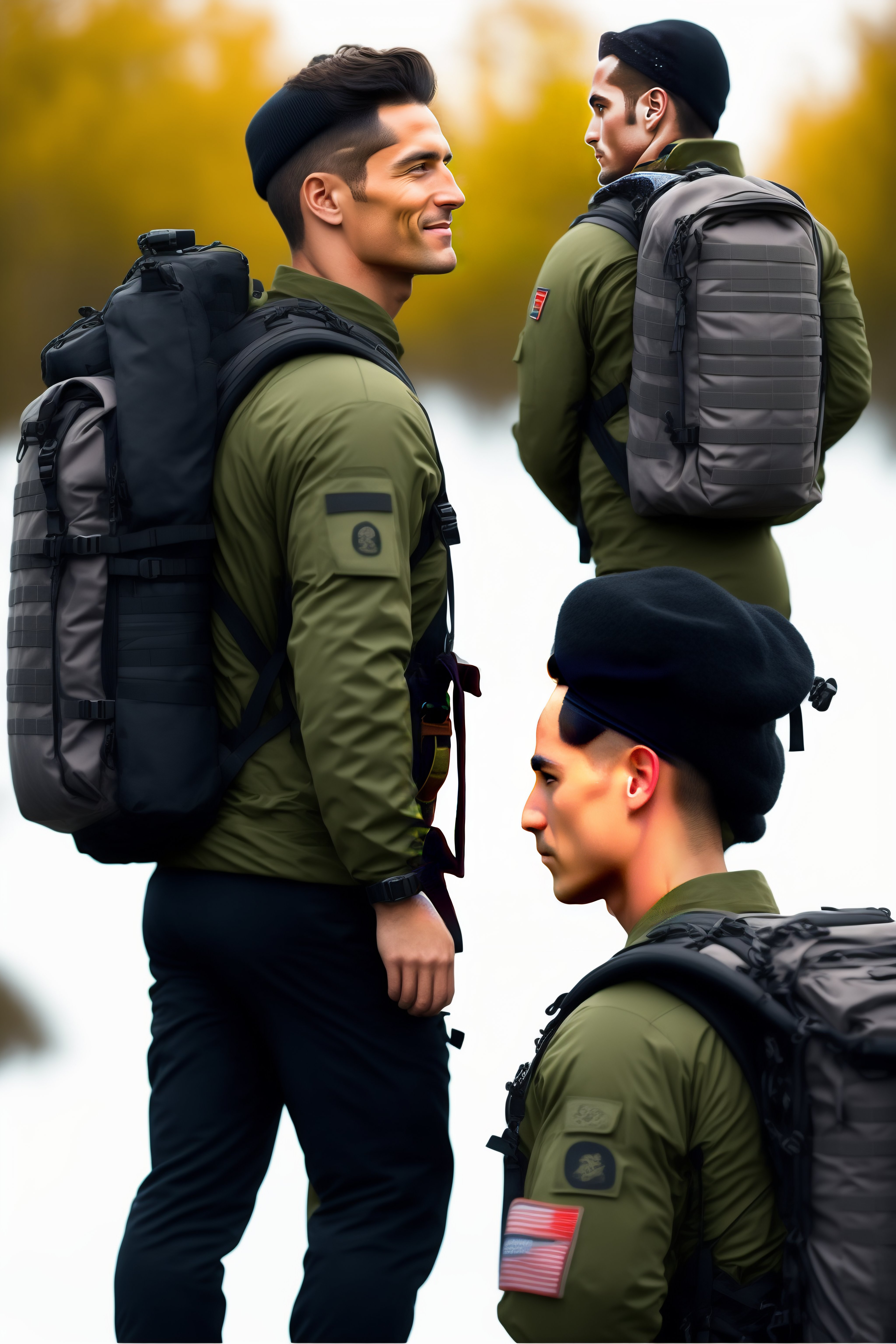 Lexica - Illustrate a person doing rucking with a weighted backpack ...