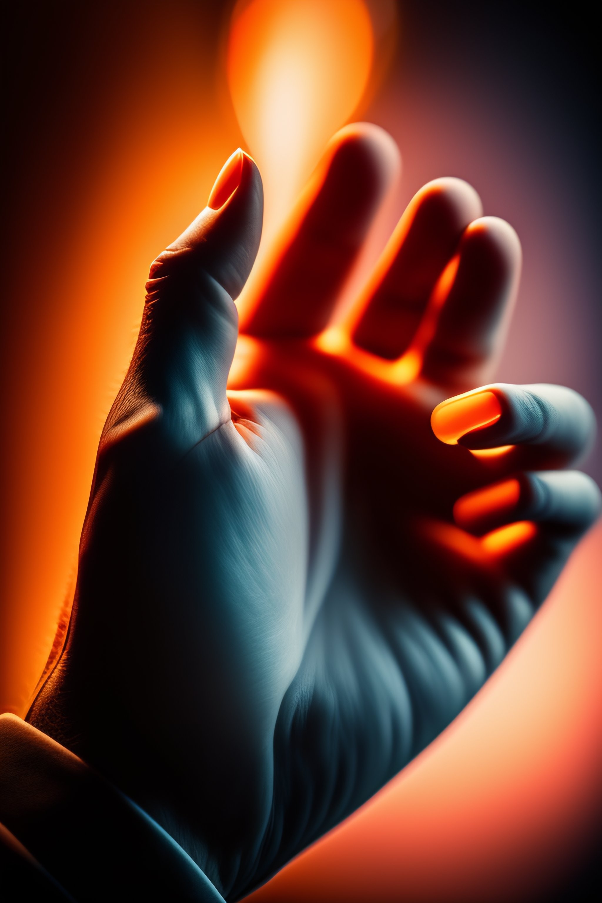 Lexica - Hand floating, sharp, 35 mm, 8k, cinematic lighting, cinematic ...