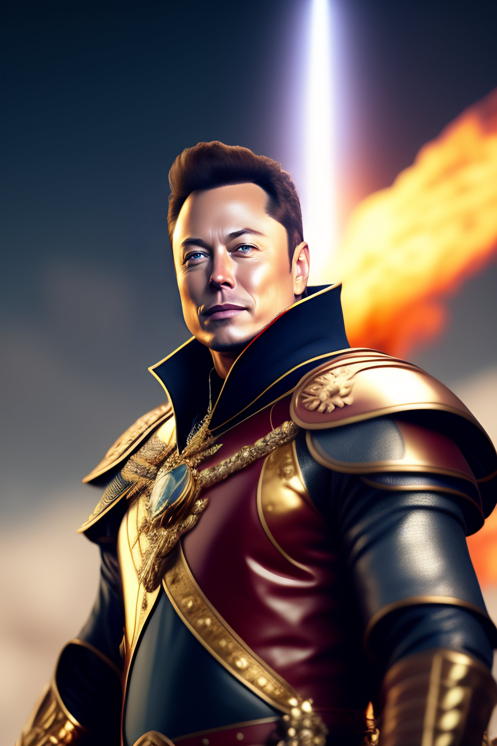 Lexica - Zoomed out. Realistic 3D representation of elon musk wearing a ...