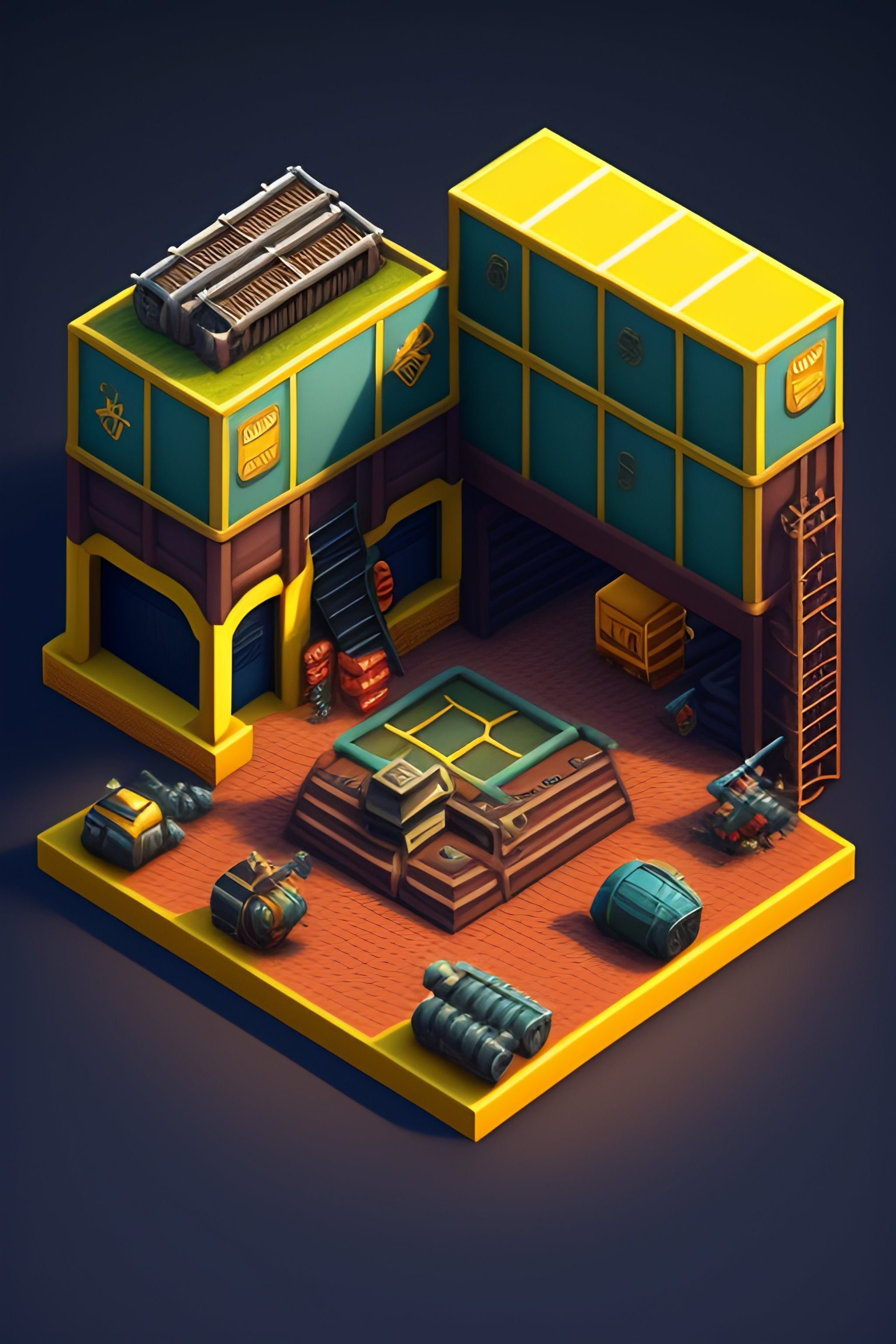 Lexica - Detailed isometric war factory, C&C, strategic game