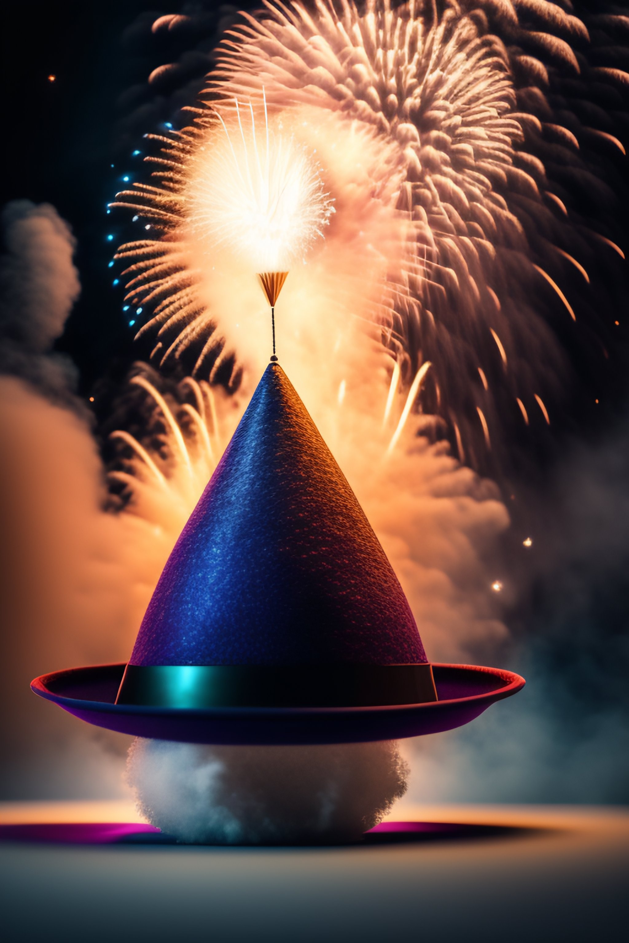 Lexica - A magician's hat upside down, with fireworks exploding from it ...