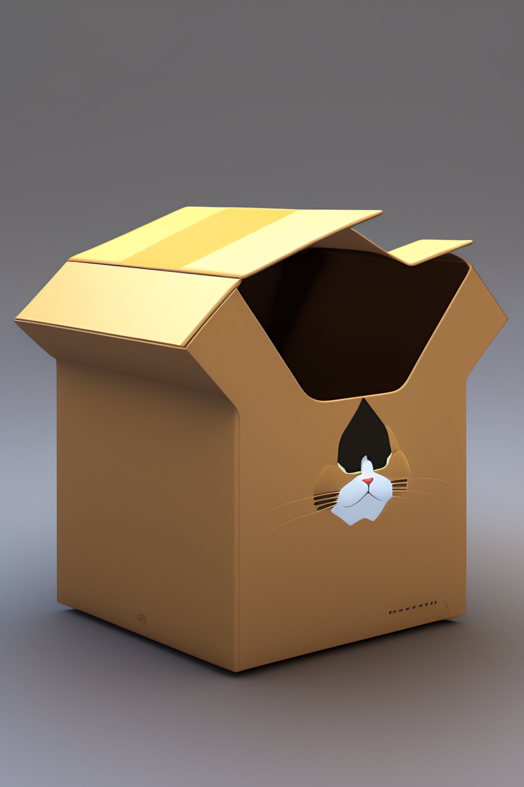 Lexica - Shape and structure of cardboard box, an egyptian cat with its ...