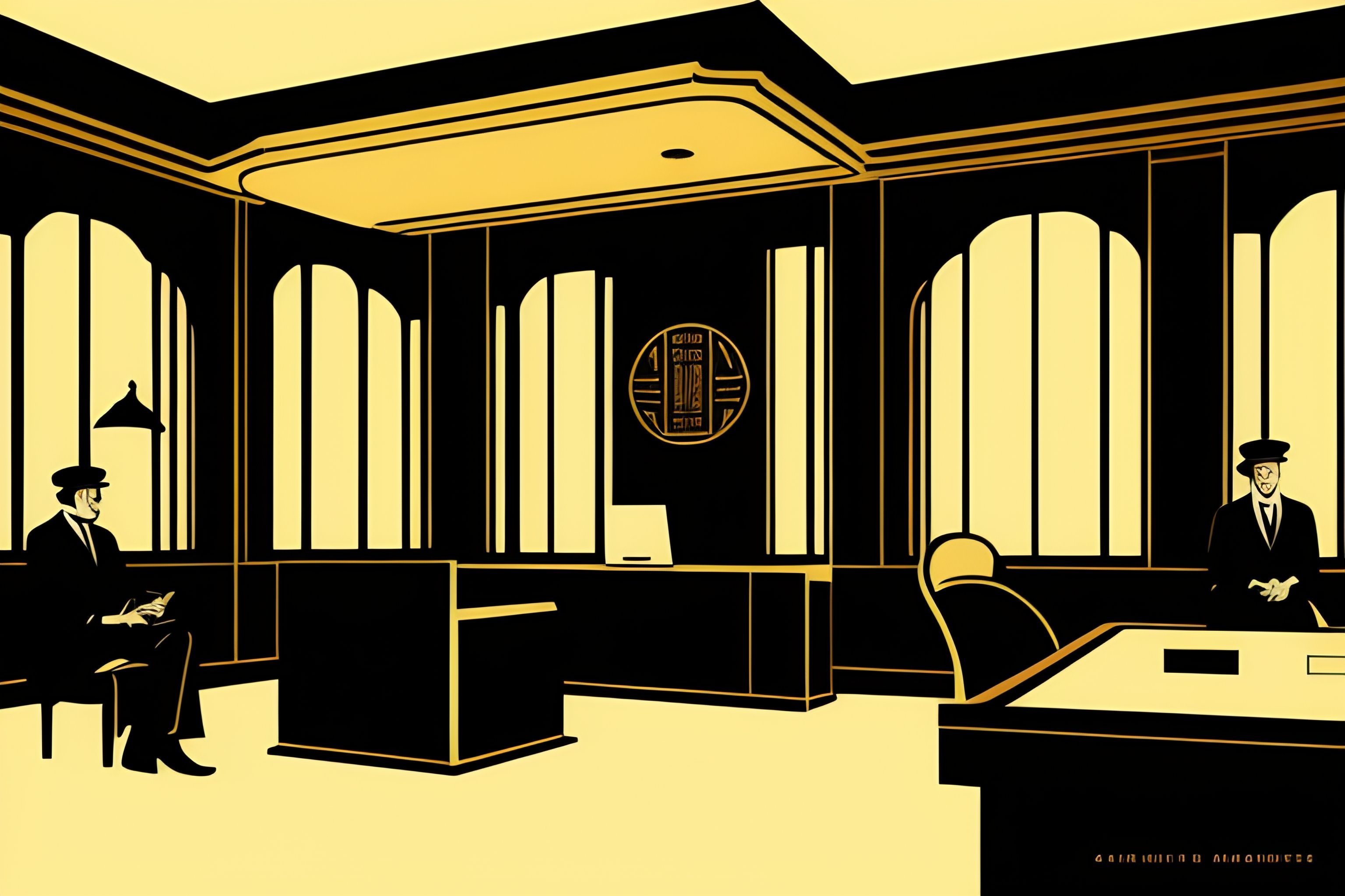 Lexica - An art deco office of a gangster 1920 illustration