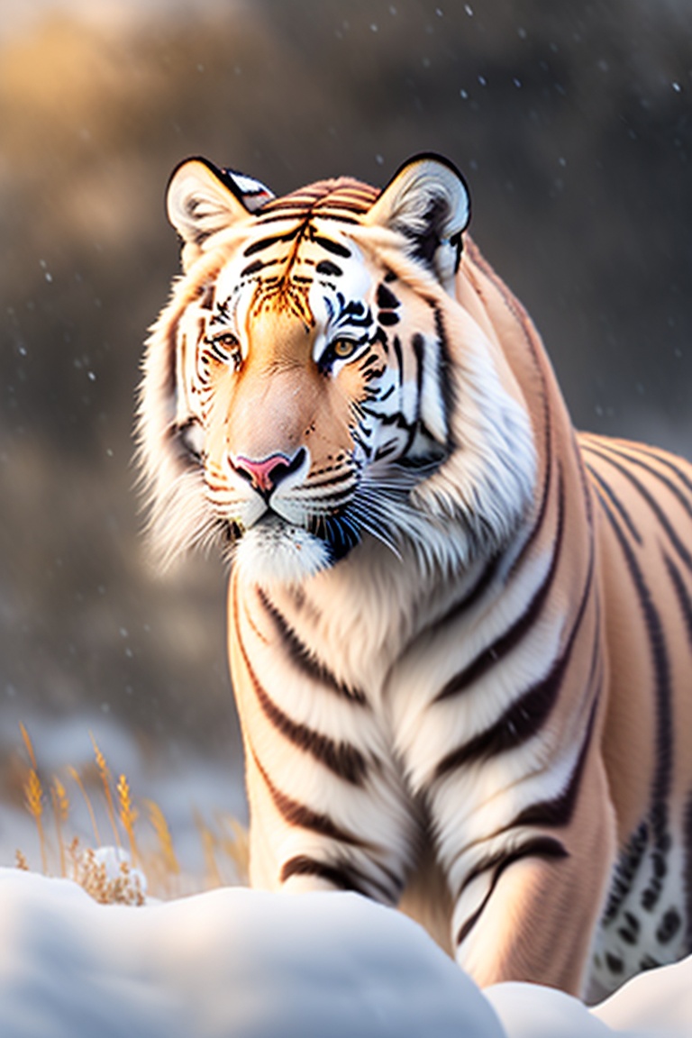 Lexica - A white tiger in a snowstorm, with high contrast and HDR ...