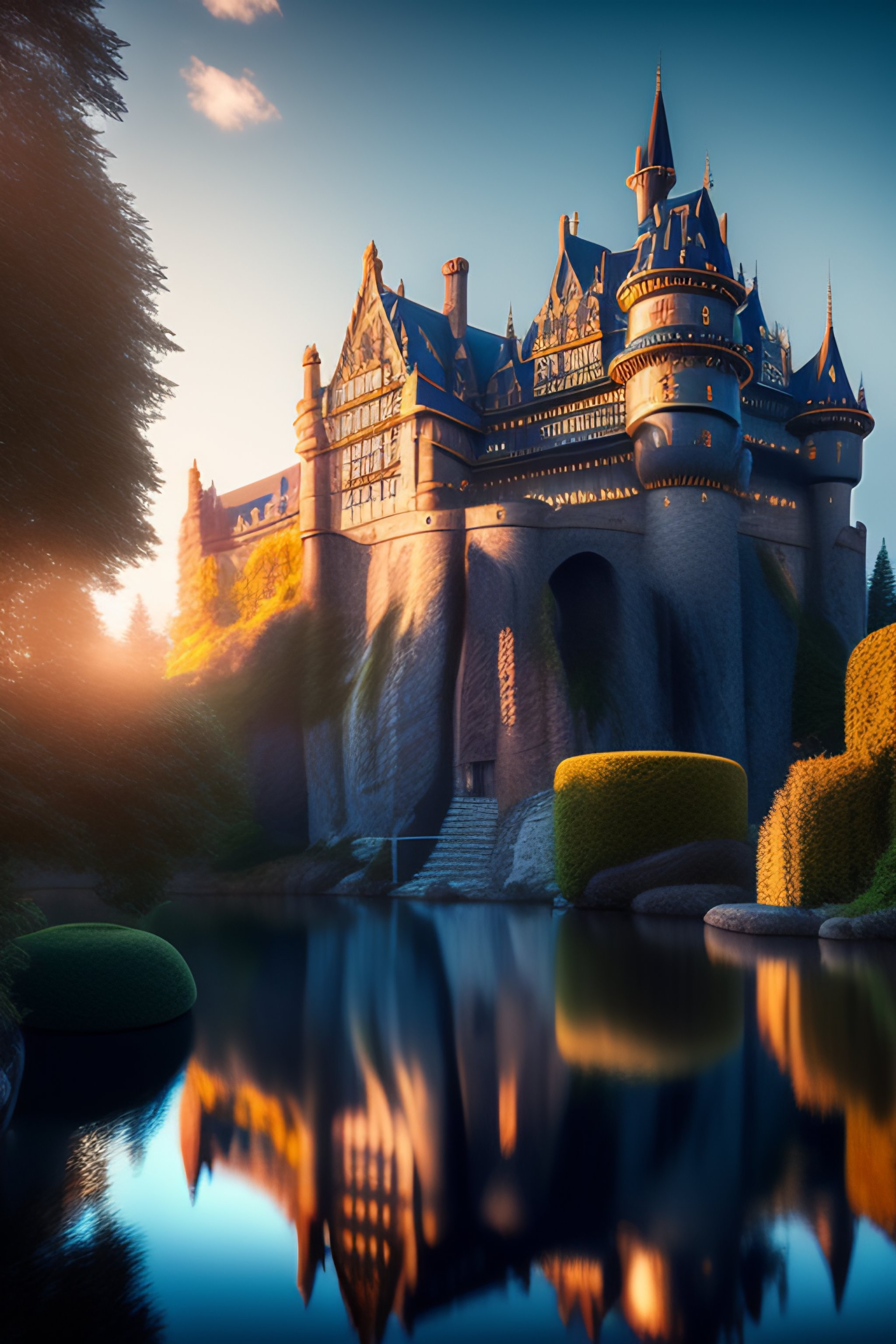 Lexica - Shiny clear high heel shoe in front of a castle, fantasy, 8k ...