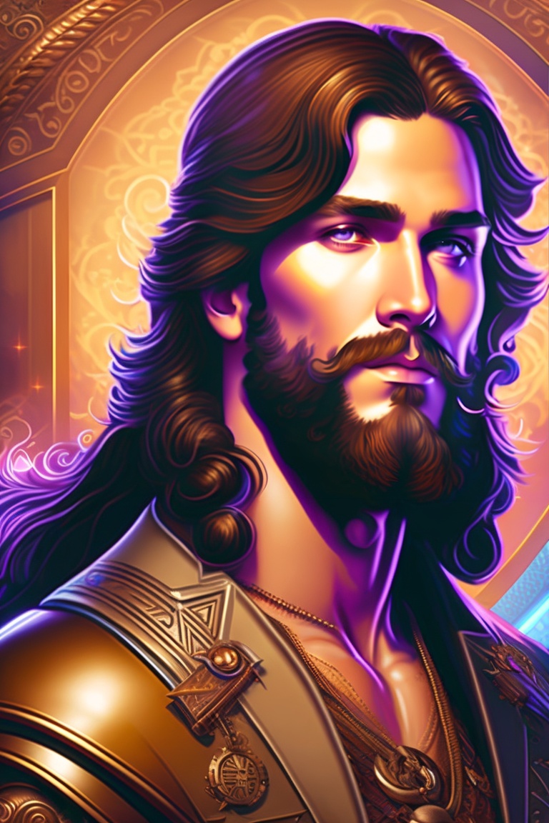 Lexica - Vector art, Steampunk Portrait of JESUS CHRIST, detailed ...