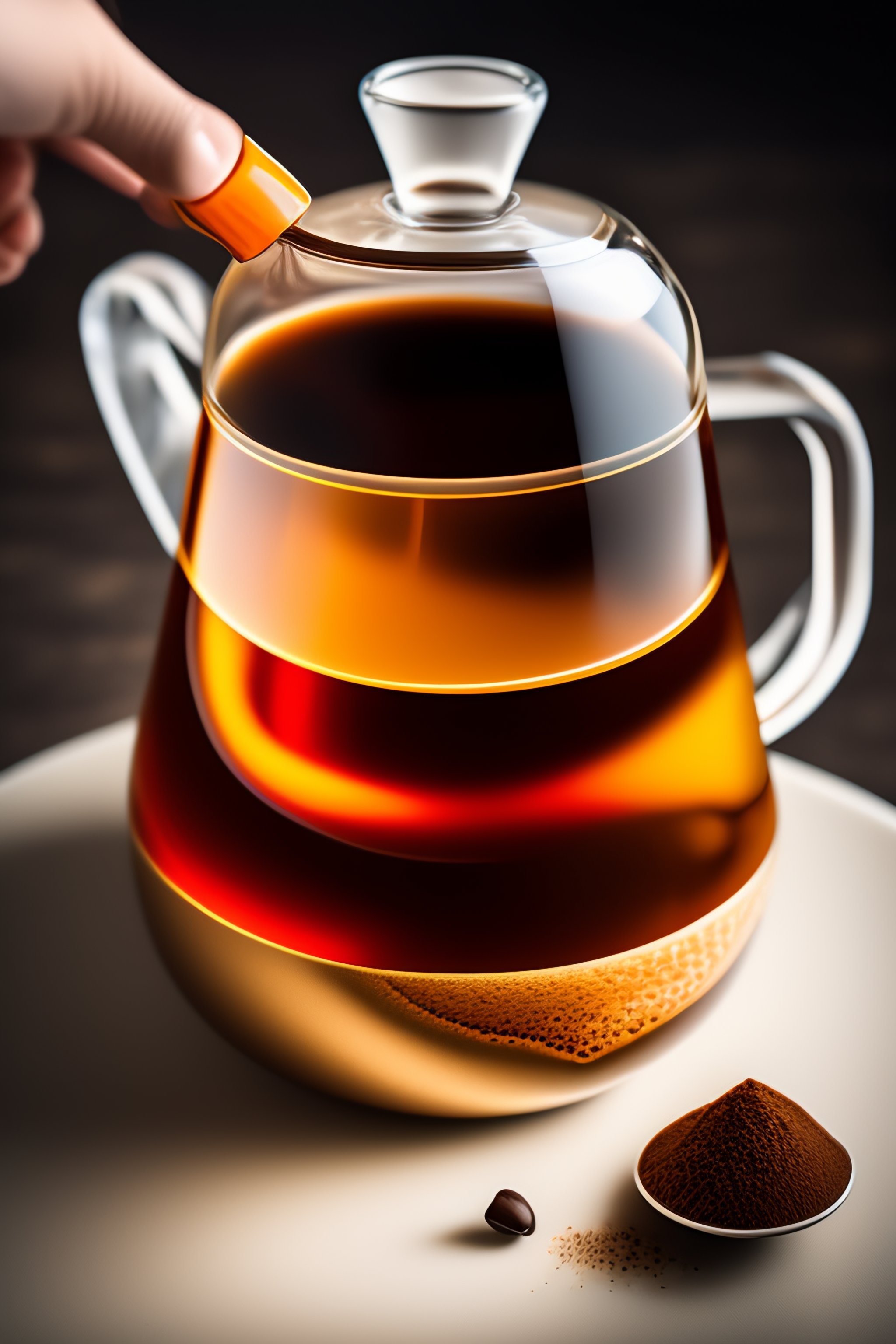 Lexica - A hand holding a coffee pot pours the coffee beans from the ...