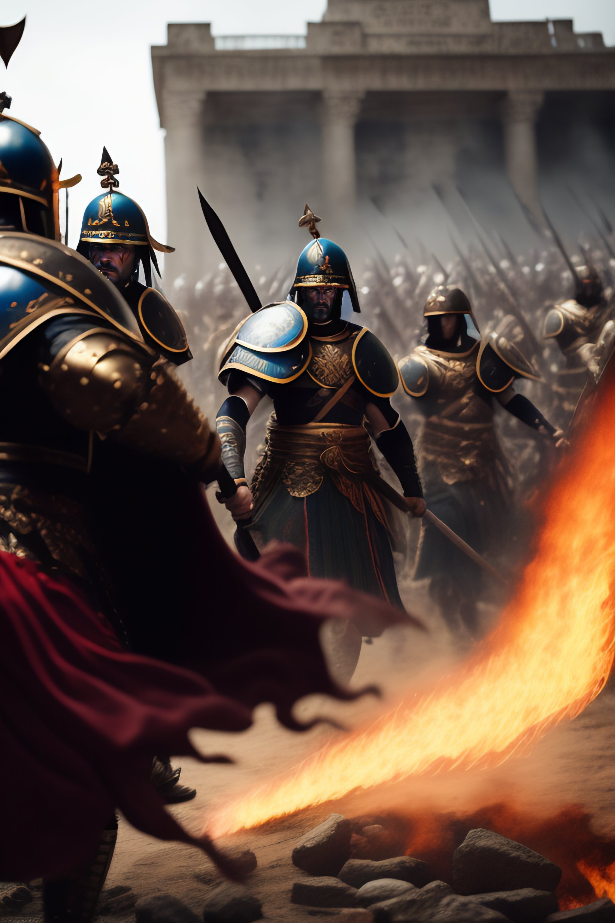 Lexica - A roman legion fighting a demon army on a battlefield covered ...