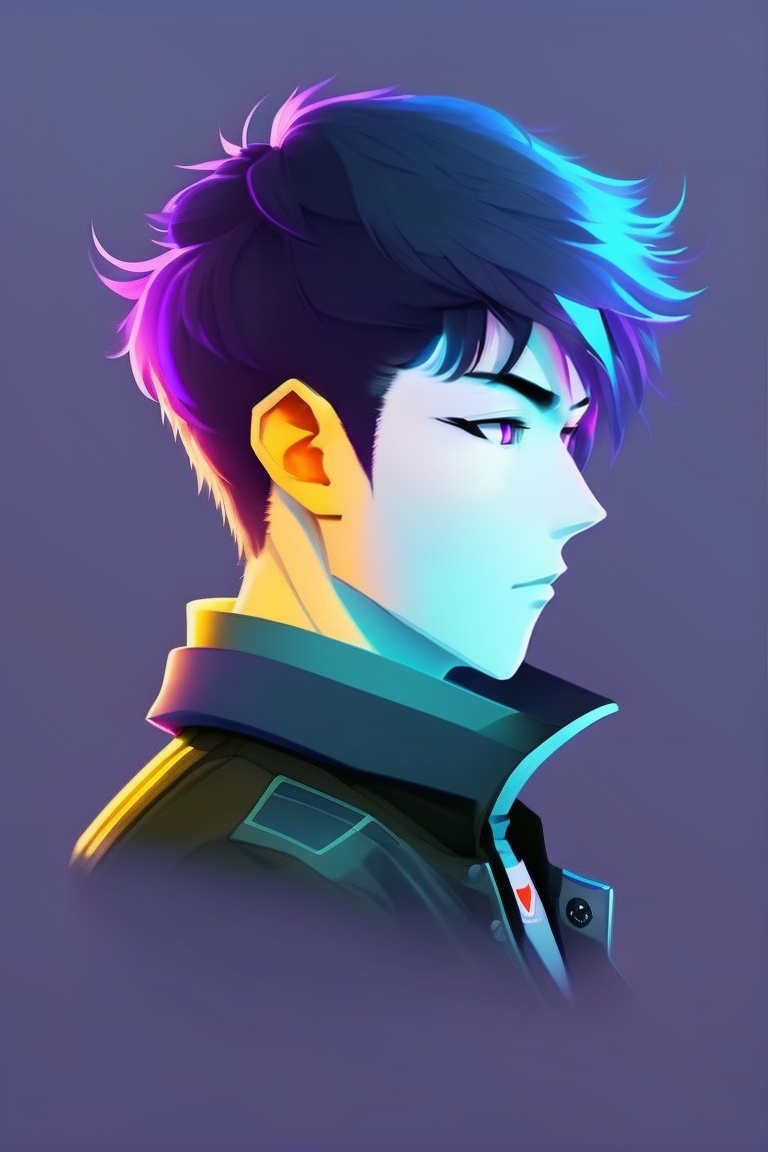 Lexica - Anime programmer, jong boy, minimalistic, kiborg