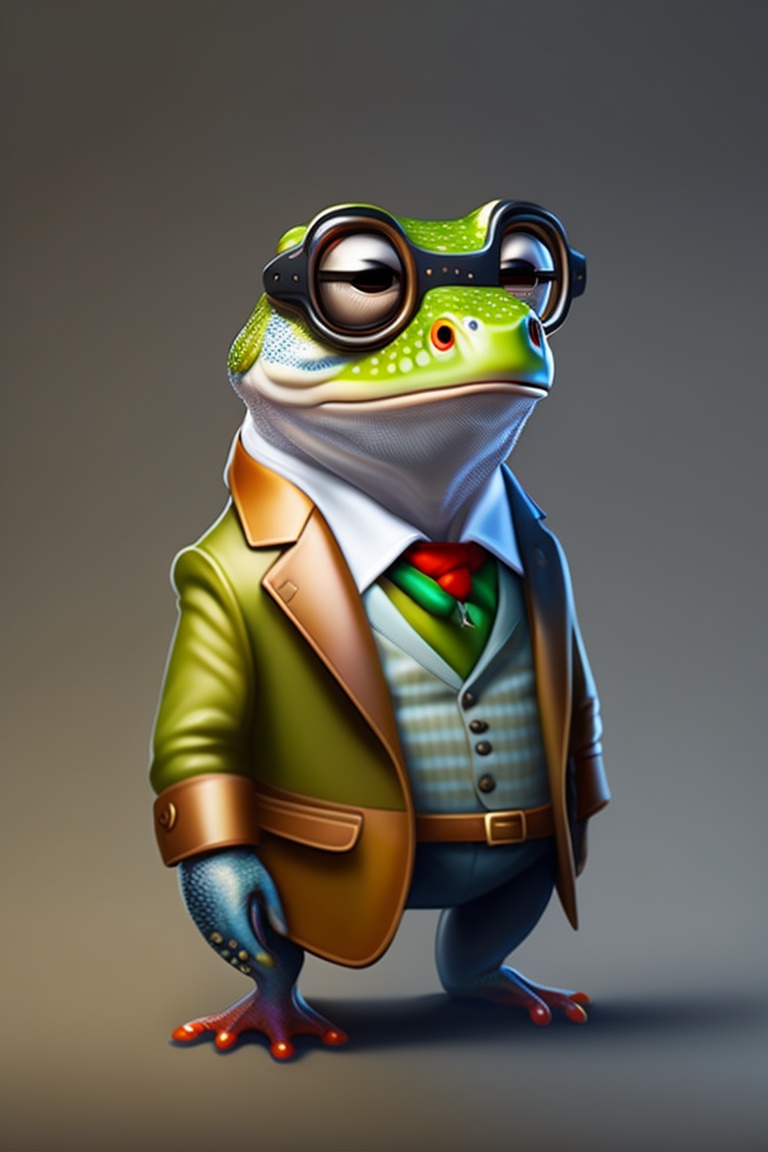 Lexica - Anthropomorphic frog with antique clothes human with frog head ...