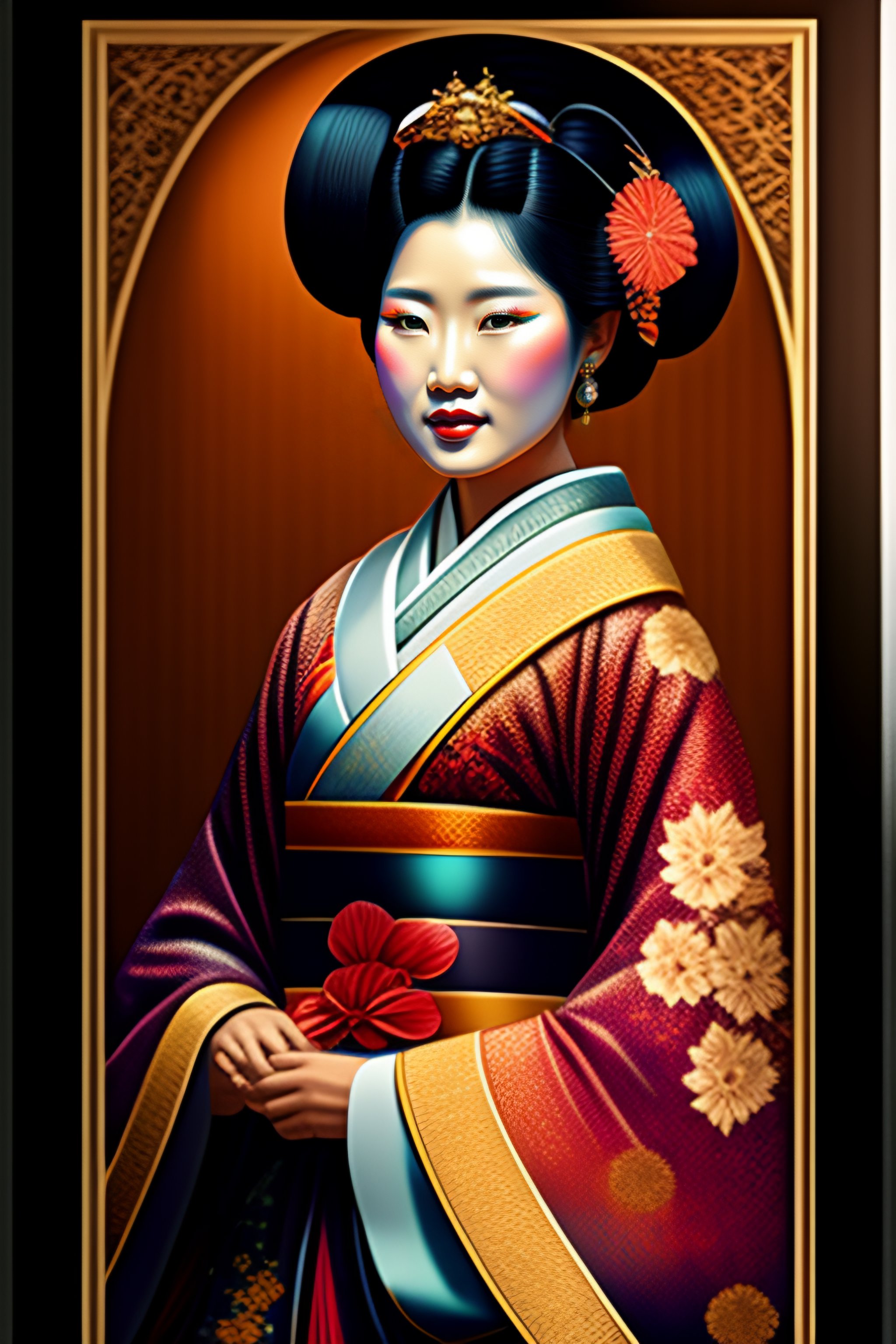 Lexica - Inspired tarot card detailed kimono and geisha bow portrait ...