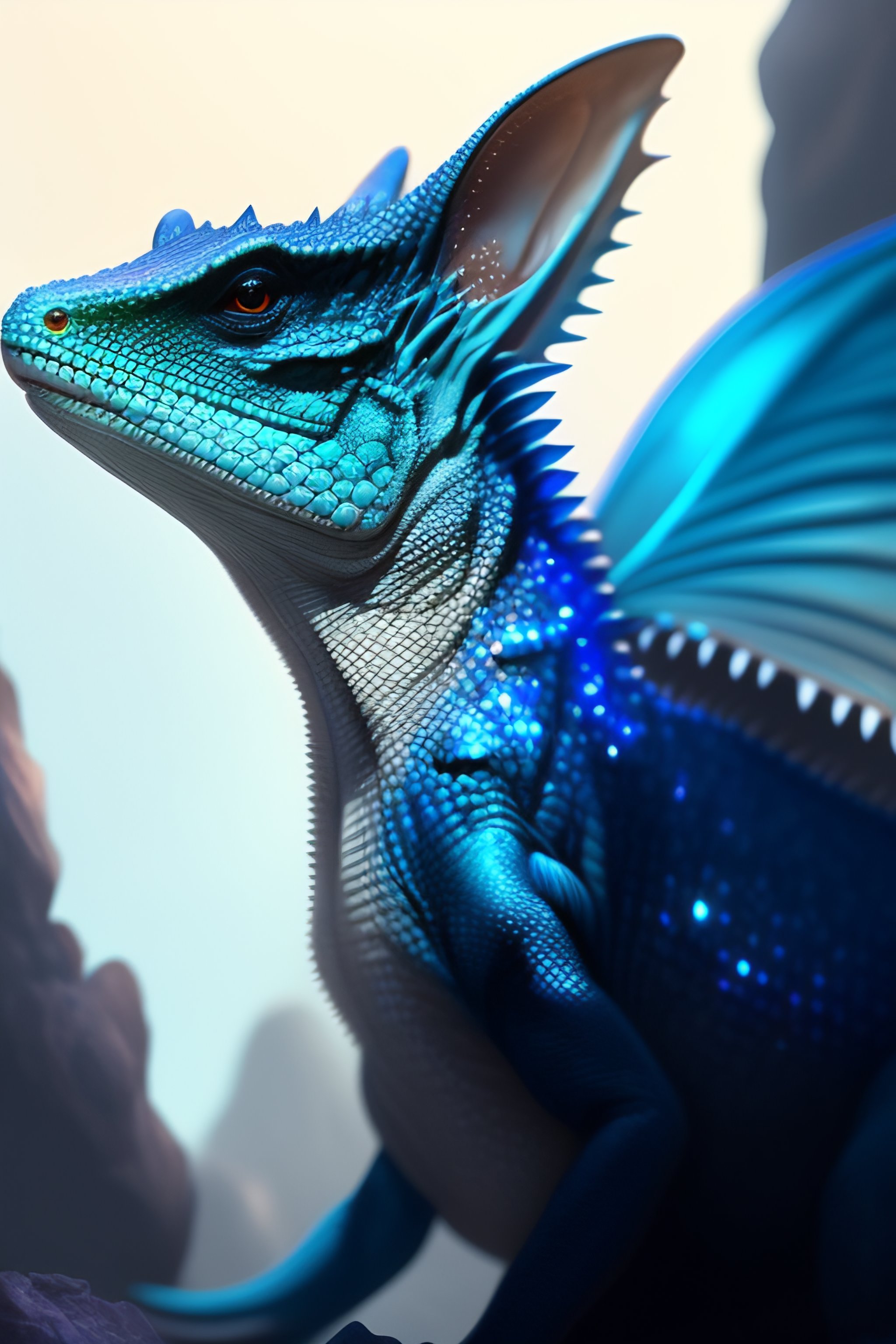 Lexica - Super rich lizard, luxury, blue crystals, greg rutkowski