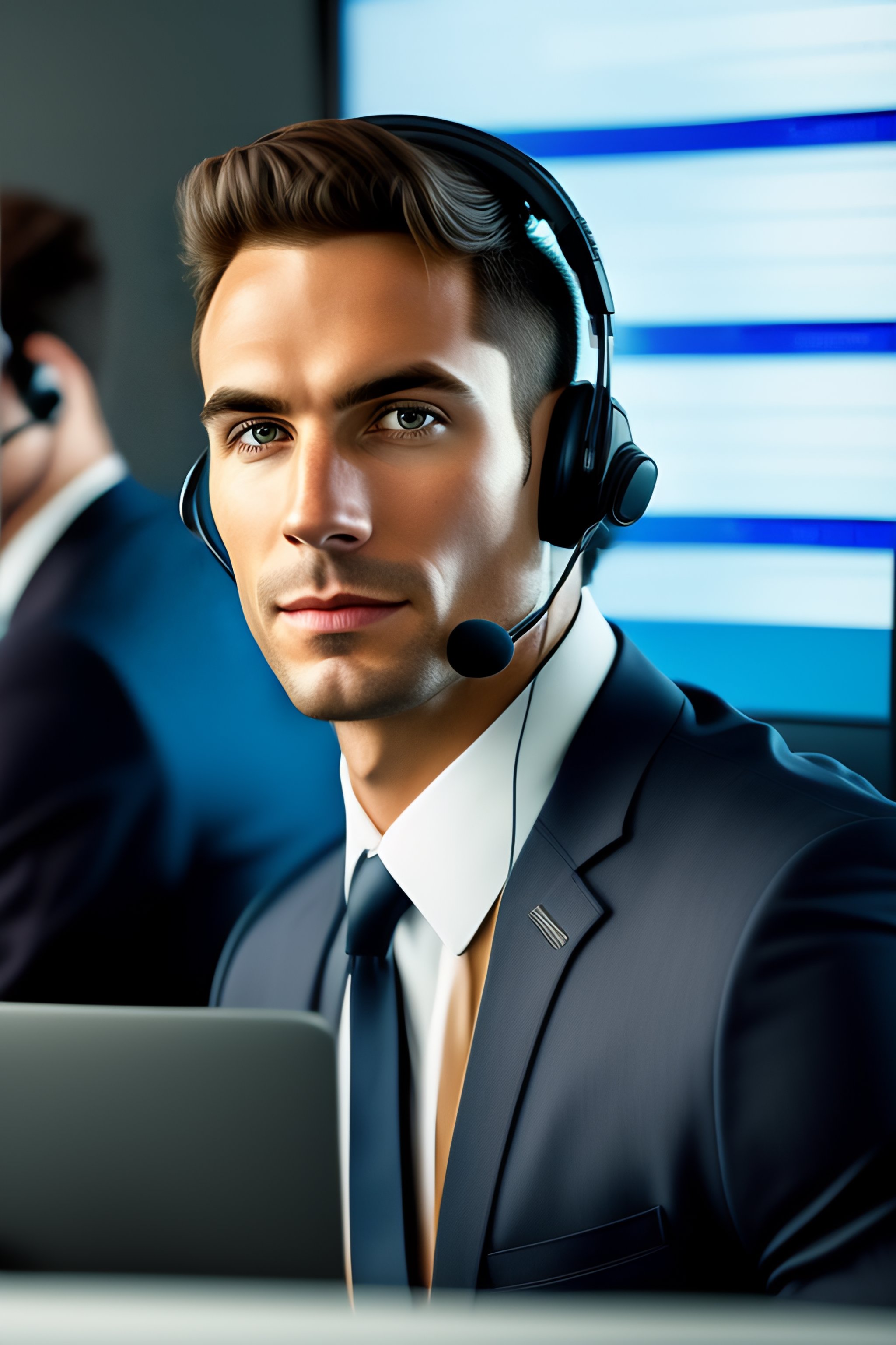 Lexica - Portrait of a male call center agent