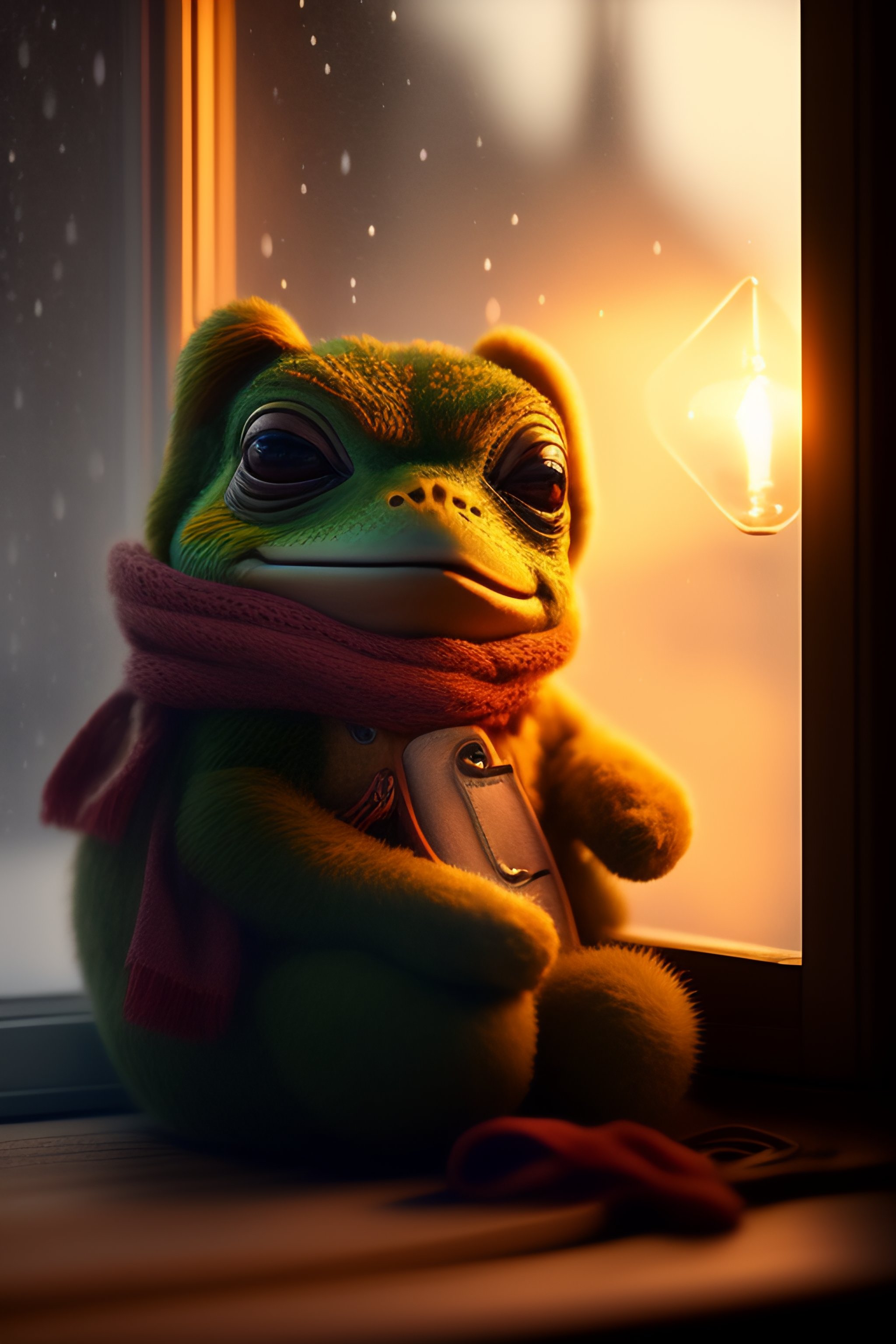 Lexica - An exhausted pepe the frog in his studio sewing at his sewing ...