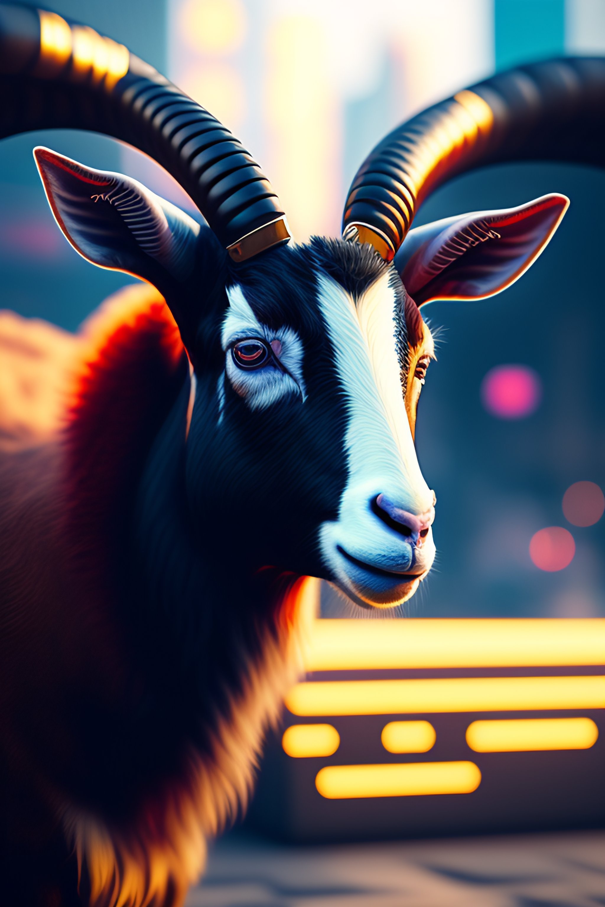 Lexica - Ultra realistic 8k cyberpunk goat, biochips cyberpunk 2077 ...