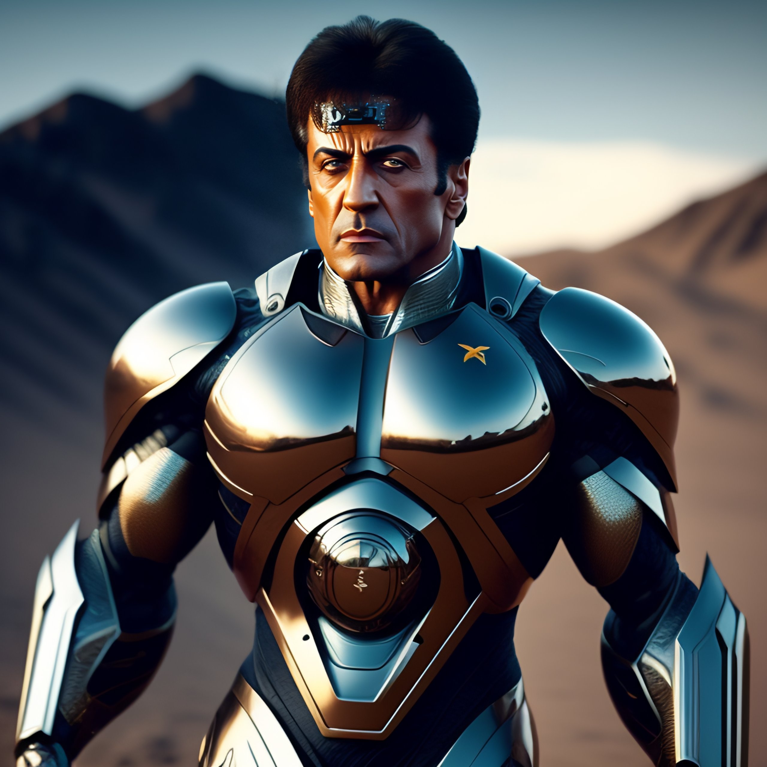Lexica - Cyborg old sylvester stallone rock, part robot, futuristic ...