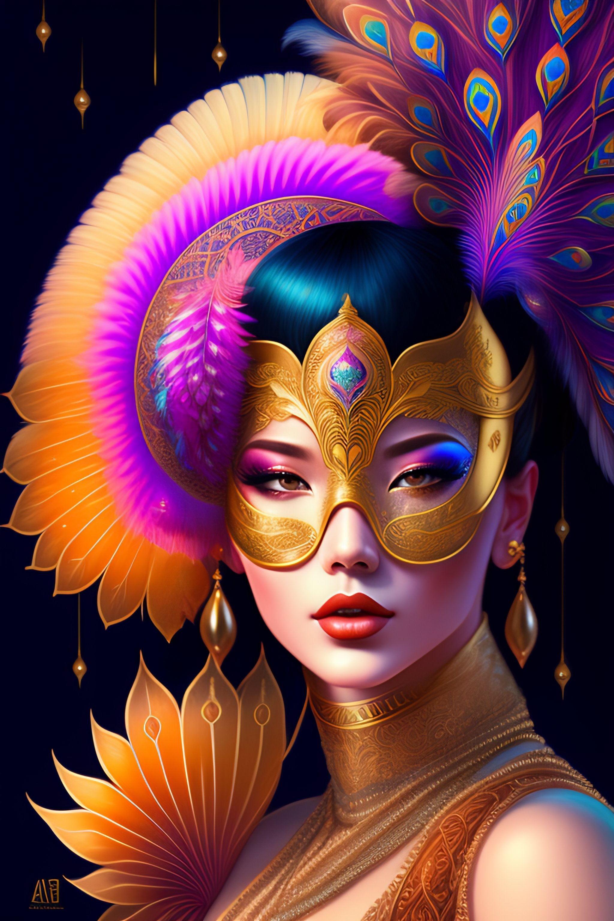 Lexica - Centered detailed portrait of a masked freezer wearing a ...