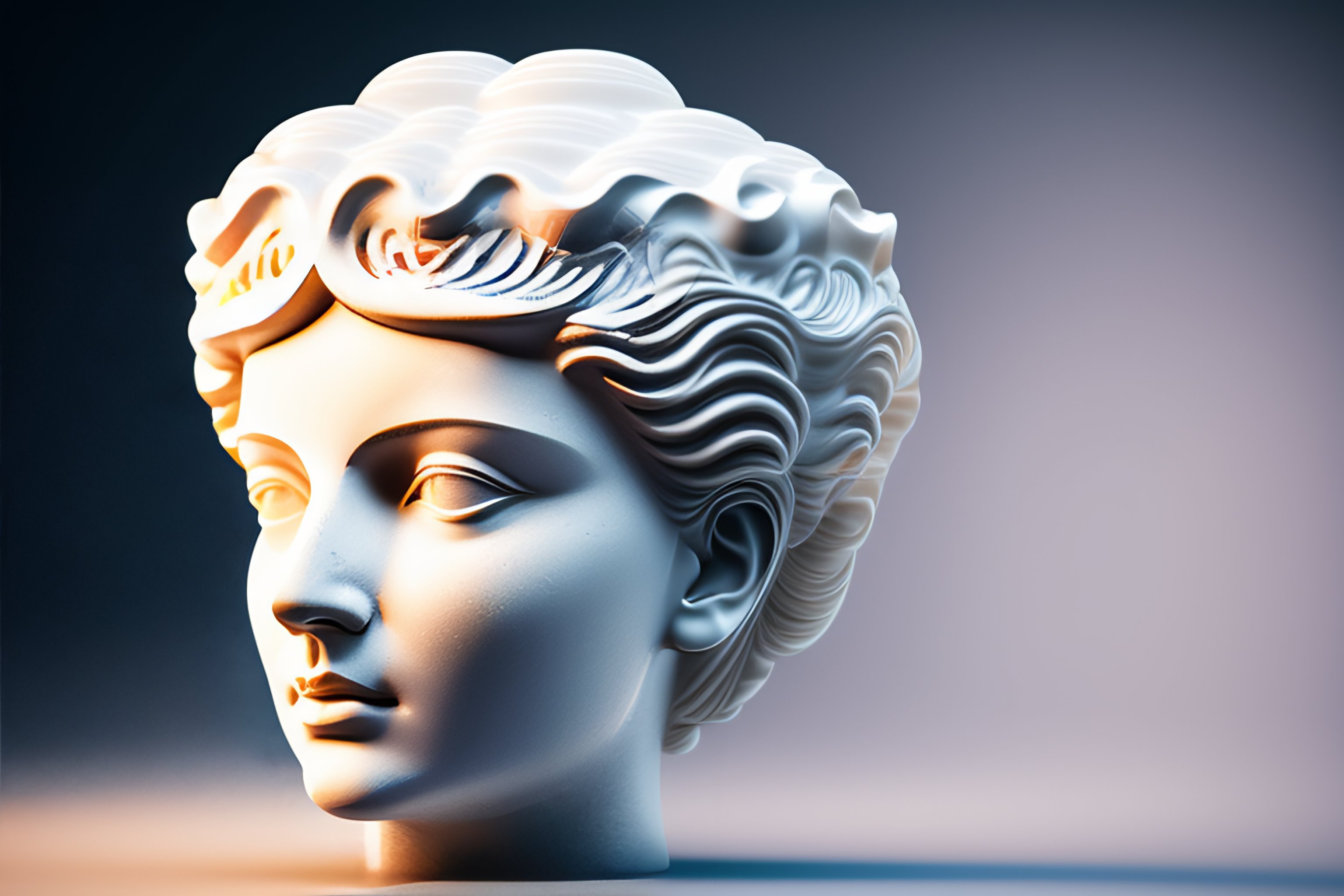 Lexica - 3D sci-fi CG rendering of a Greek mythological goddess head in ...