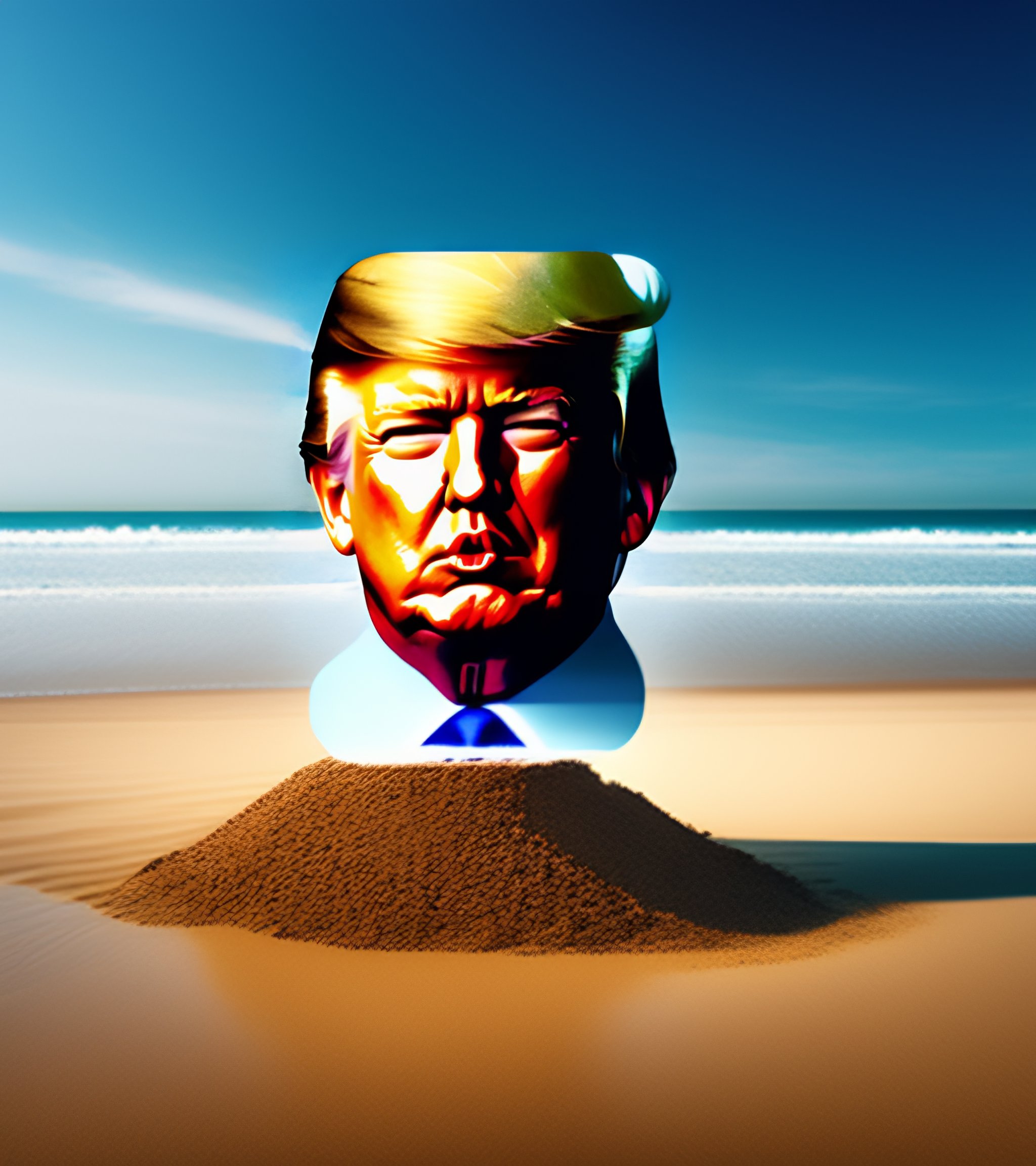 Lexica - Donald John Trump at the beach