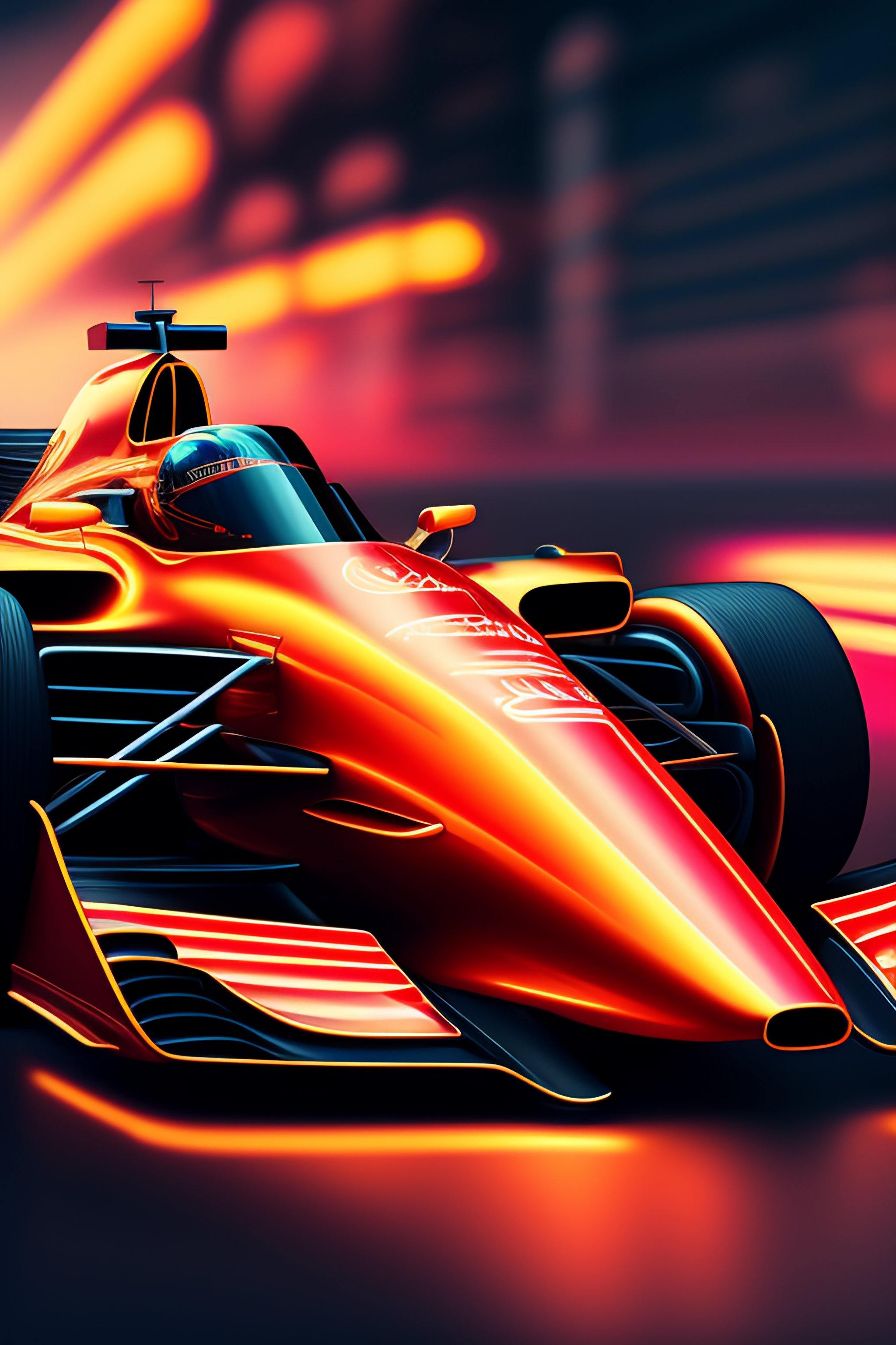 Lexica - Centered detailed picture of formula one car, intricate ...