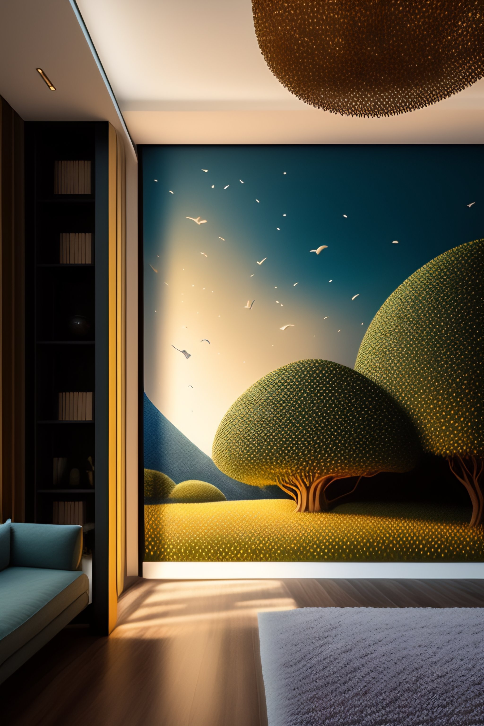 Lexica - Interior design in the style of 'pointillist' art