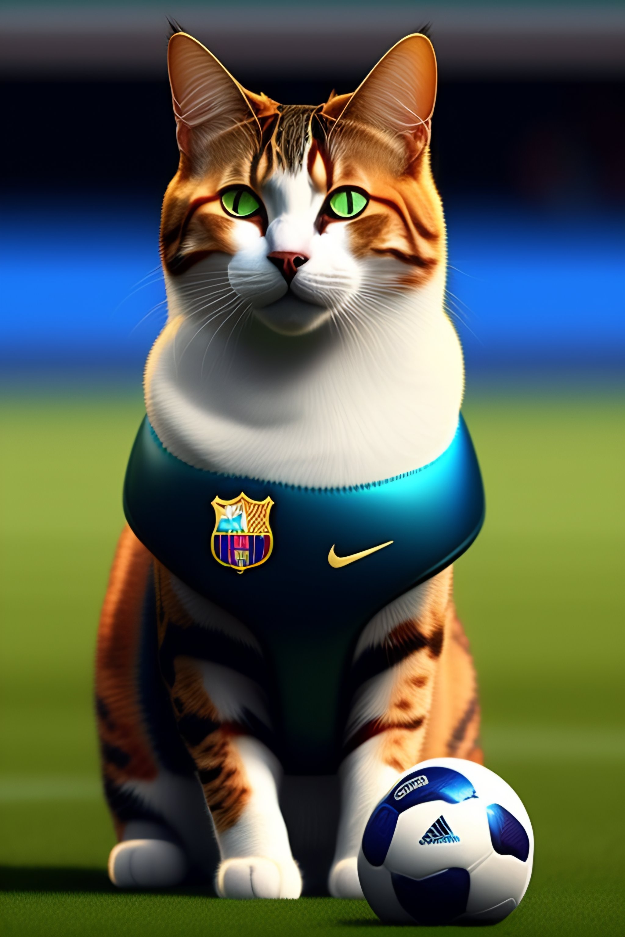 Lexica - A cat with Lionel messi and the world cup
