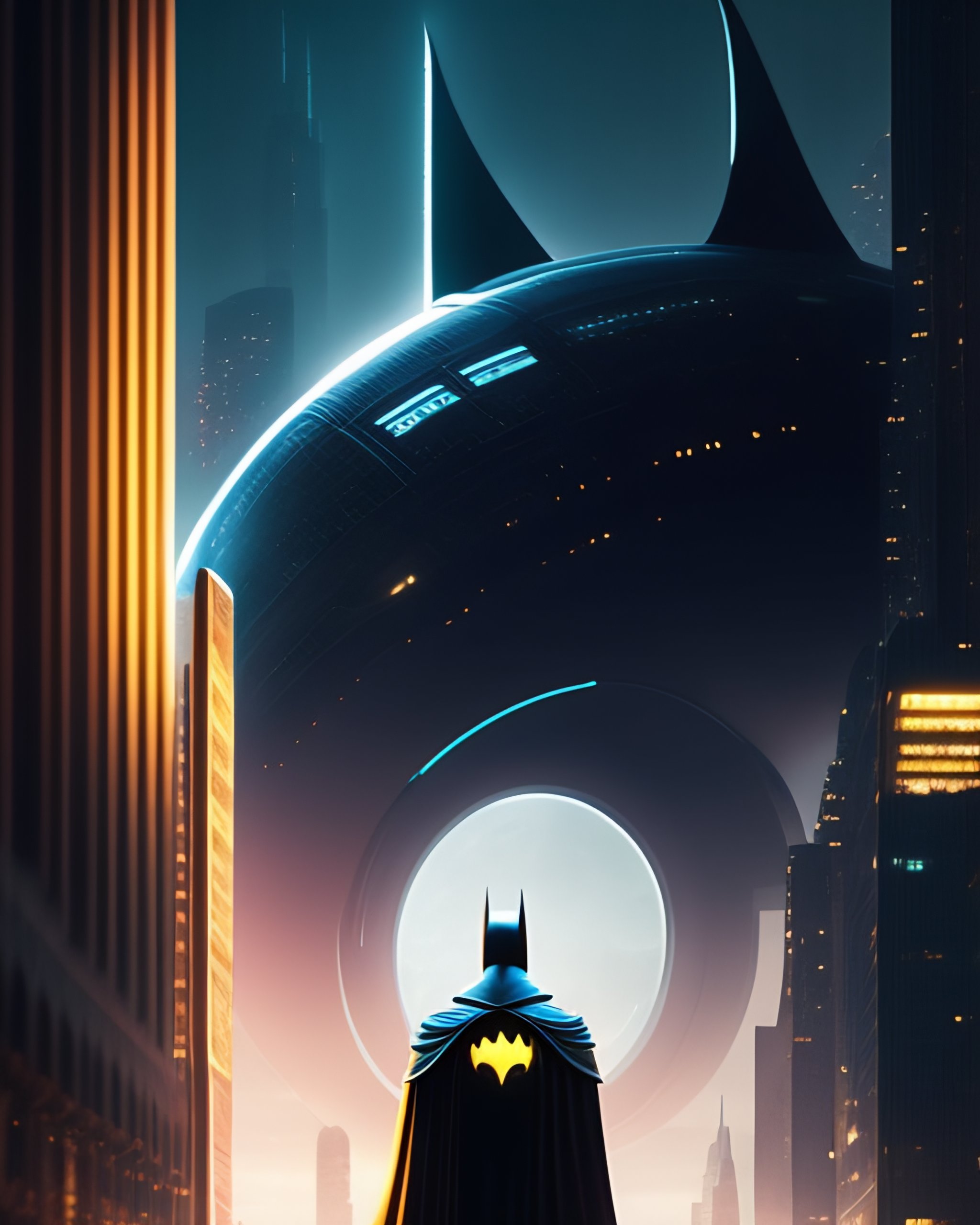 Lexica - Batman in futuristic dystopian city