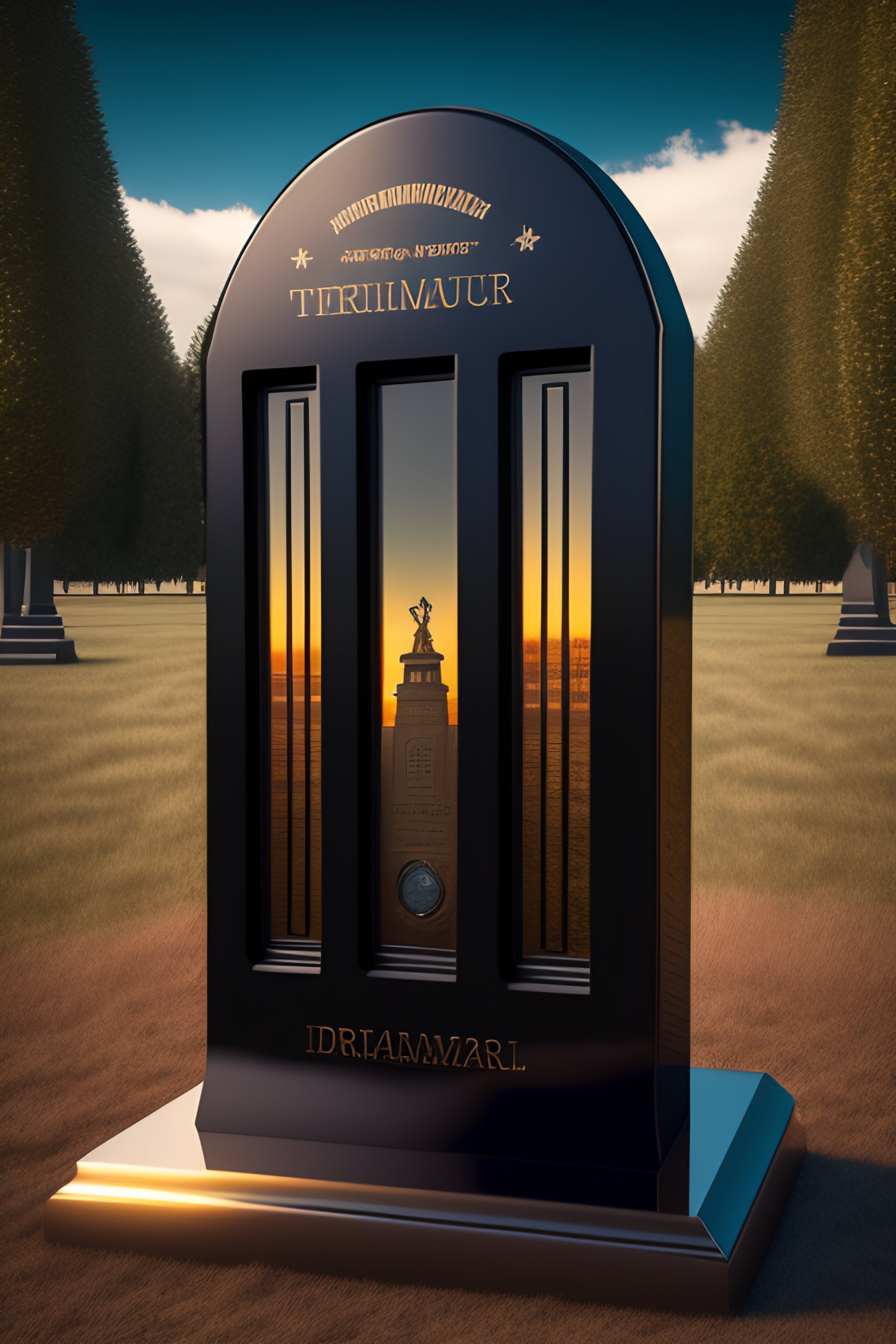 Lexica - Hyperrealistic neo - rococo steampunk minimal gravestone in ...