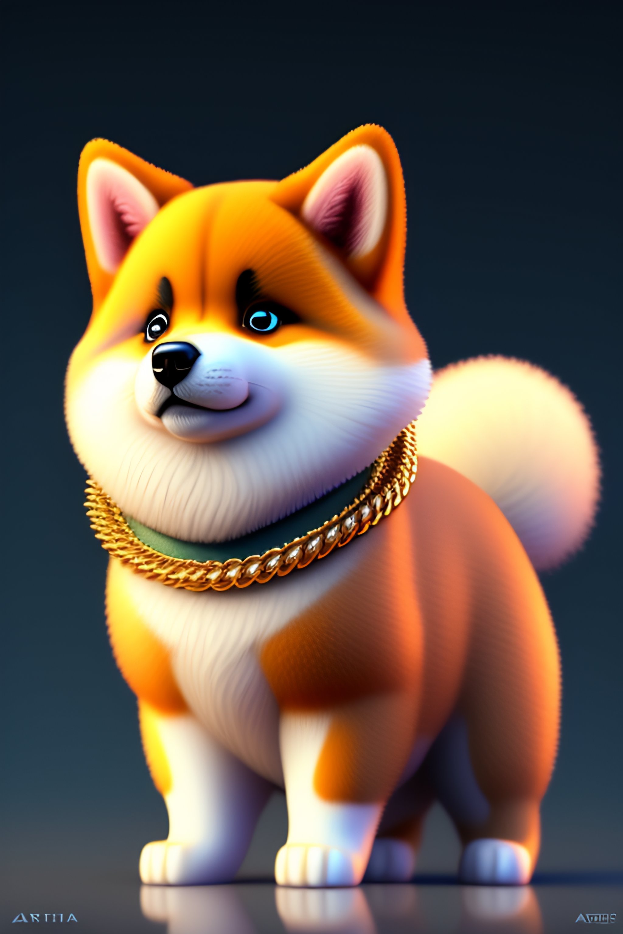 Lexica - CUTE AND ADORABLE CARTOON FLUFFY AKITA INU WITH CAP and a ...