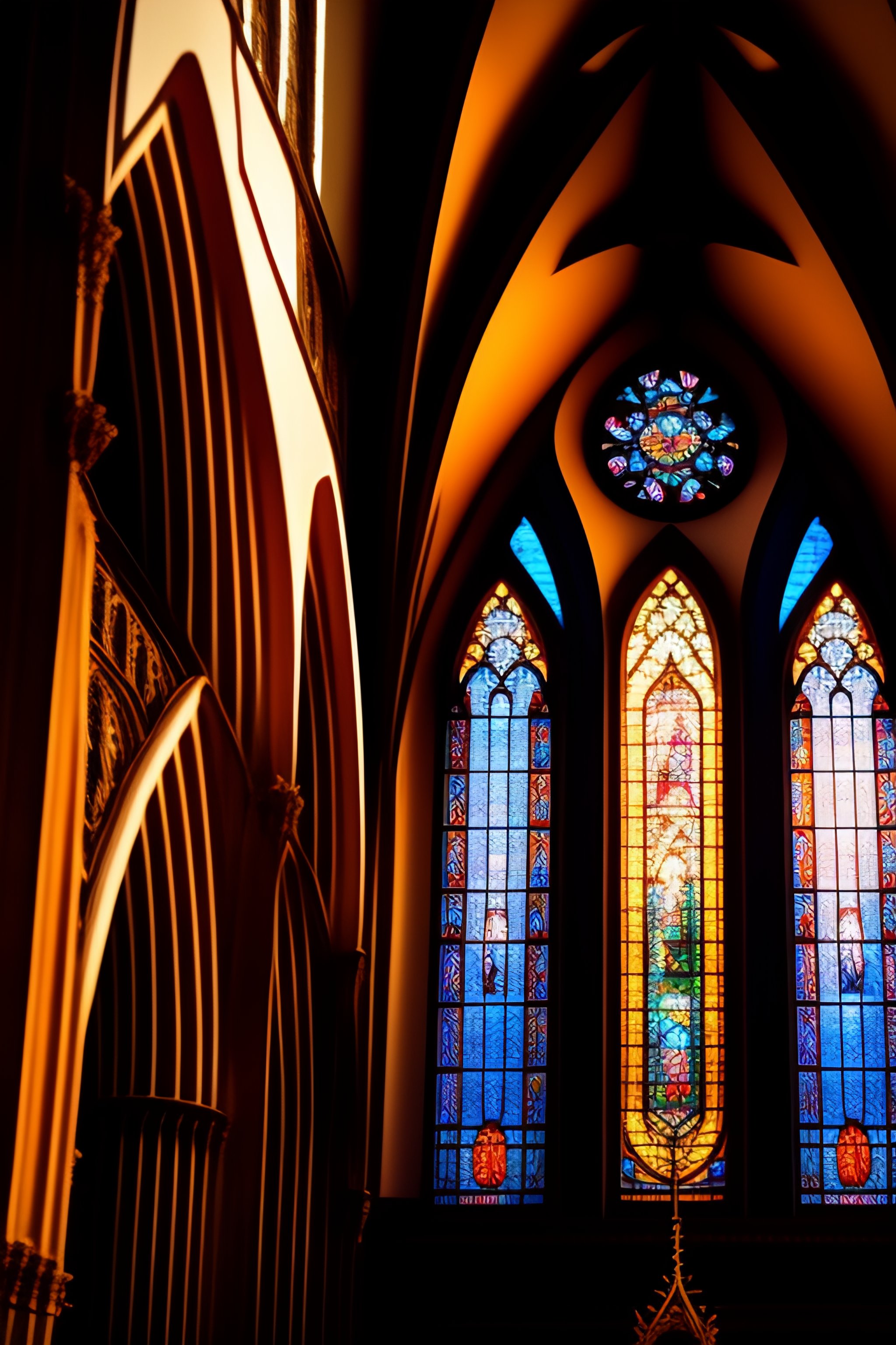 Lexica - GOTHIC CHURCH WITH BRILLIANT STAINED GLASS