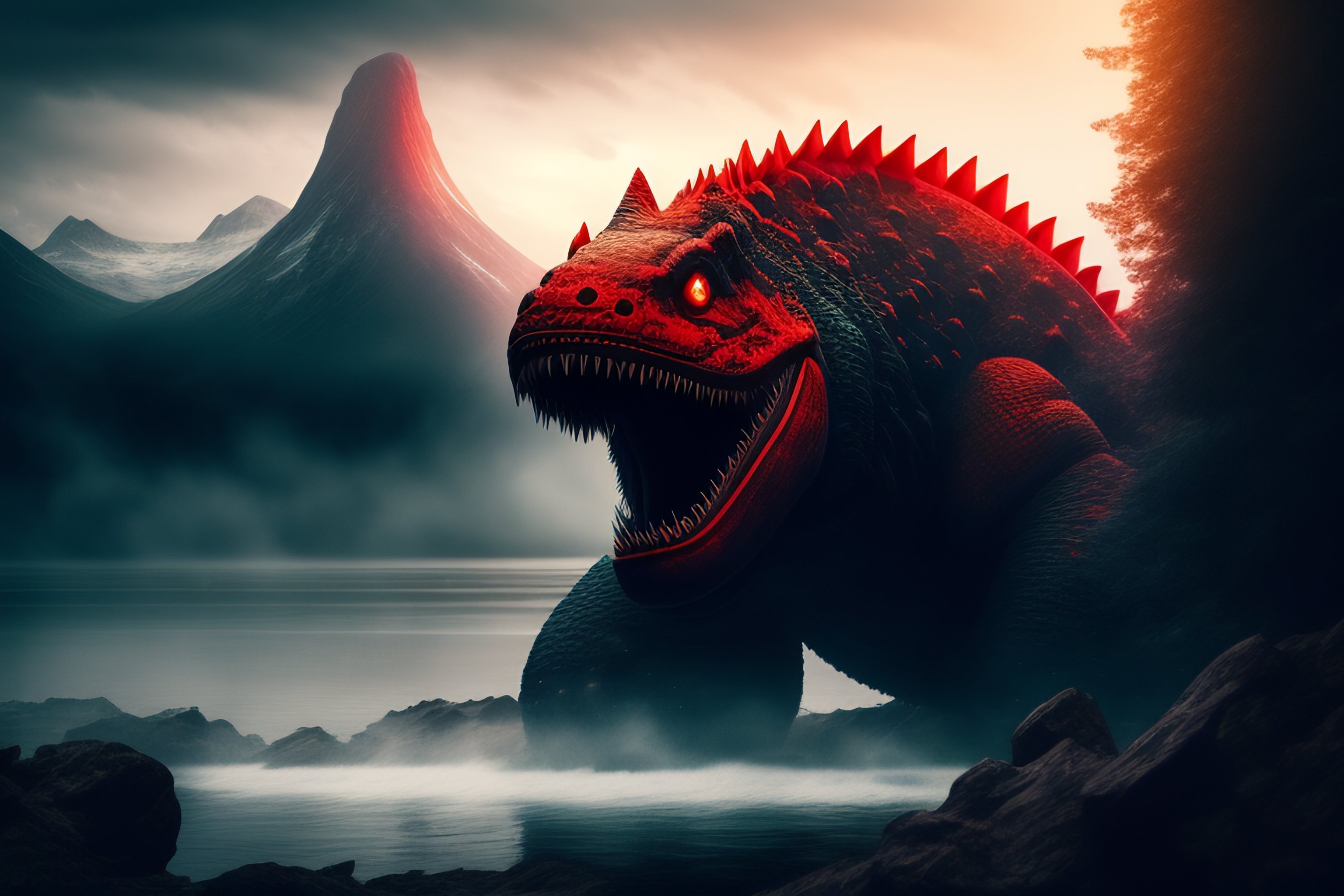 Lexica - An image of a killed monster lying on its own blood, the ...