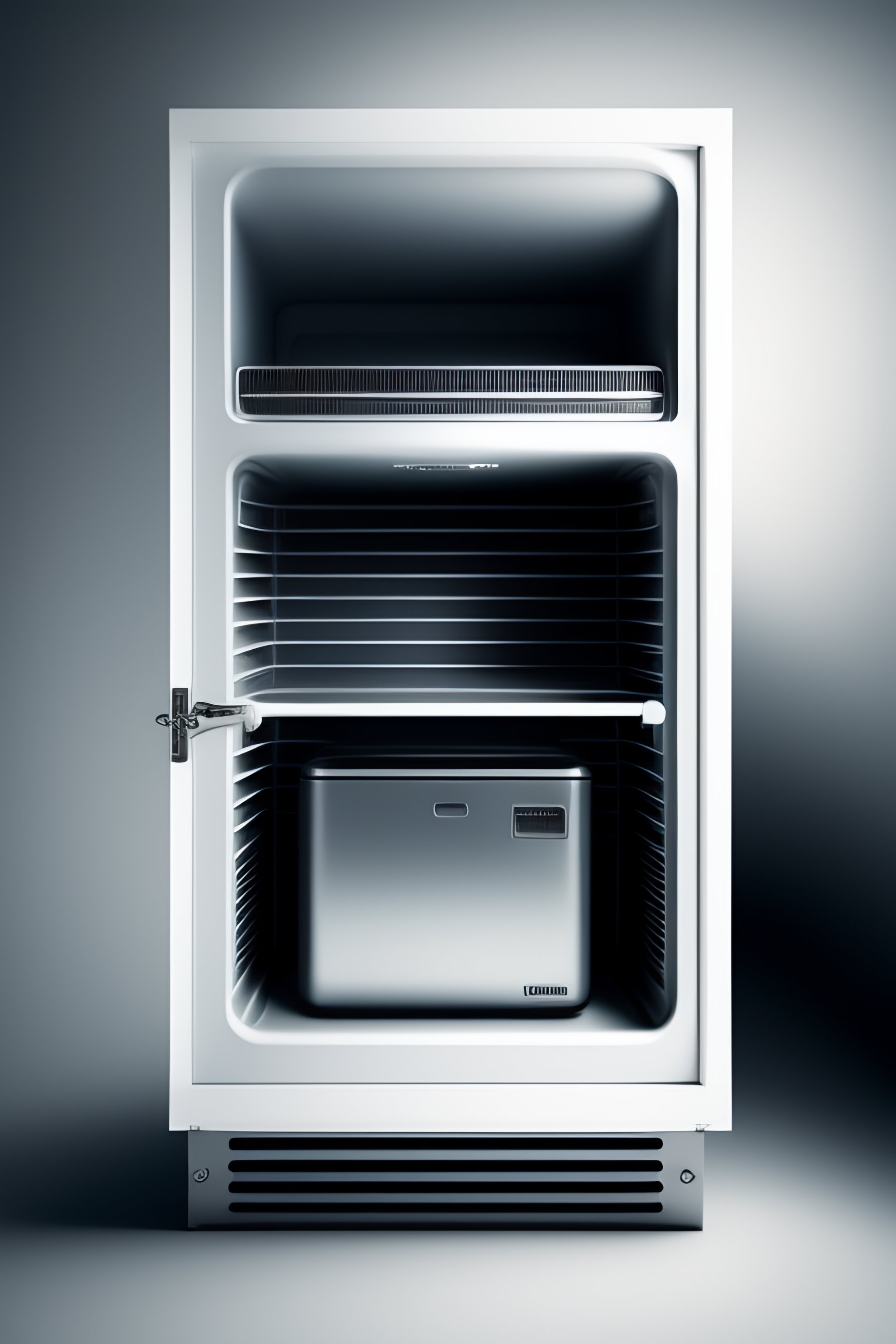 Lexica - Portrait of an inside opened mini empty refrigerator ...