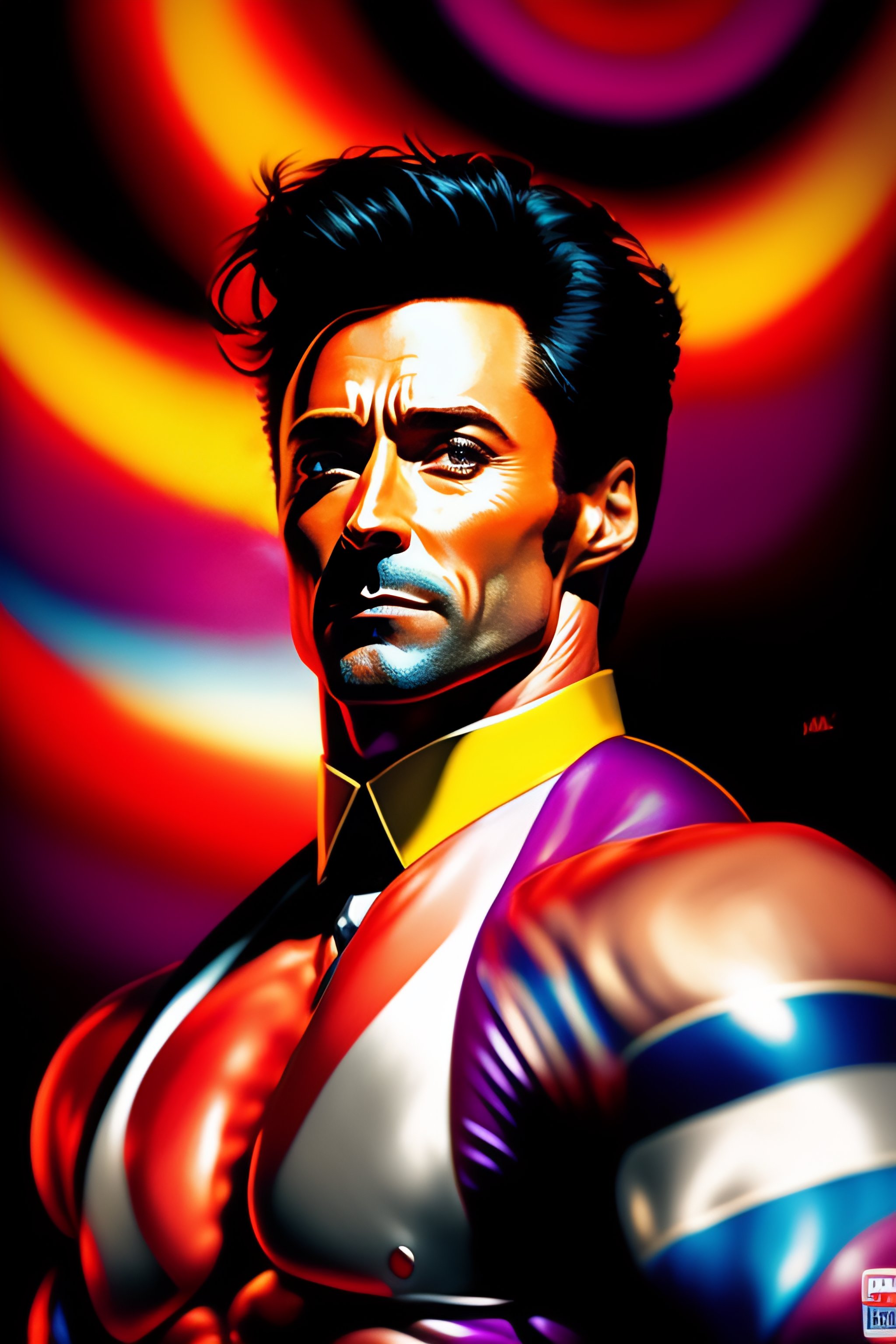 Lexica - Hugh Jackman as a circus ringleader comic art. Comic book ...
