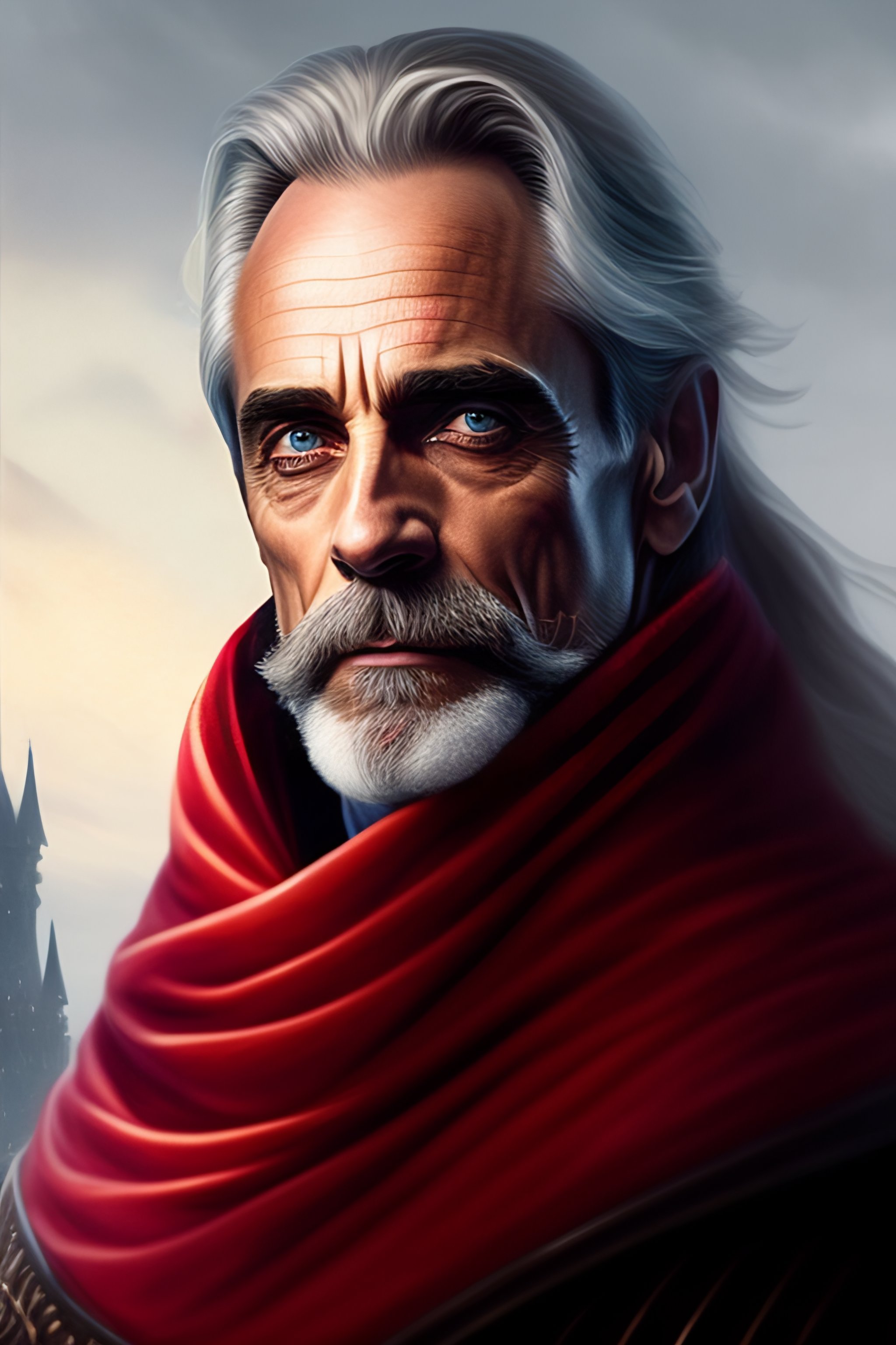 Lexica - Jeremy irons like a red necromancer, dnd style