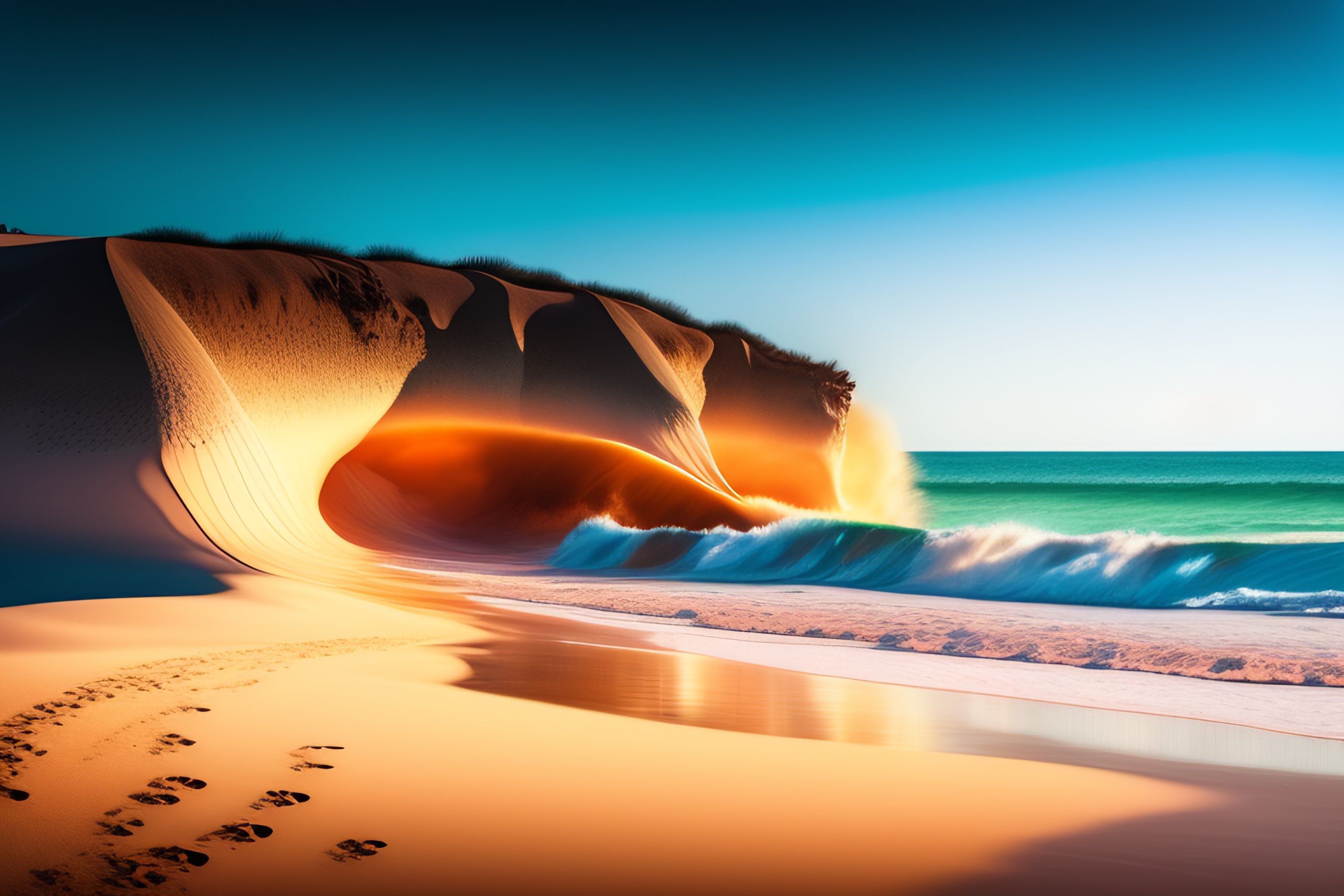 Lexica - Hellscape of the beach album cover, modern, film, soft ...