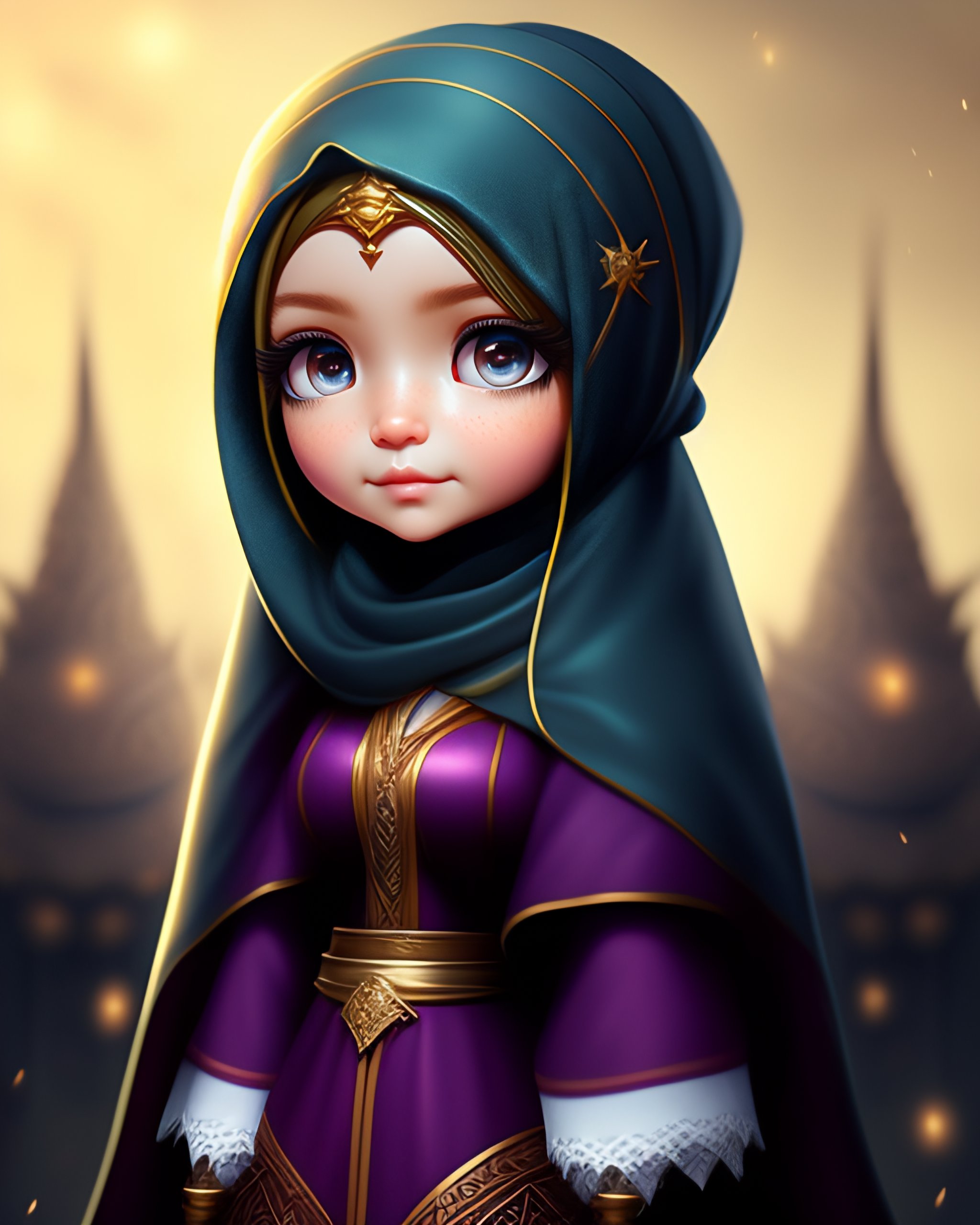 Lexica - Comfy elvish chibi goddess, hijab