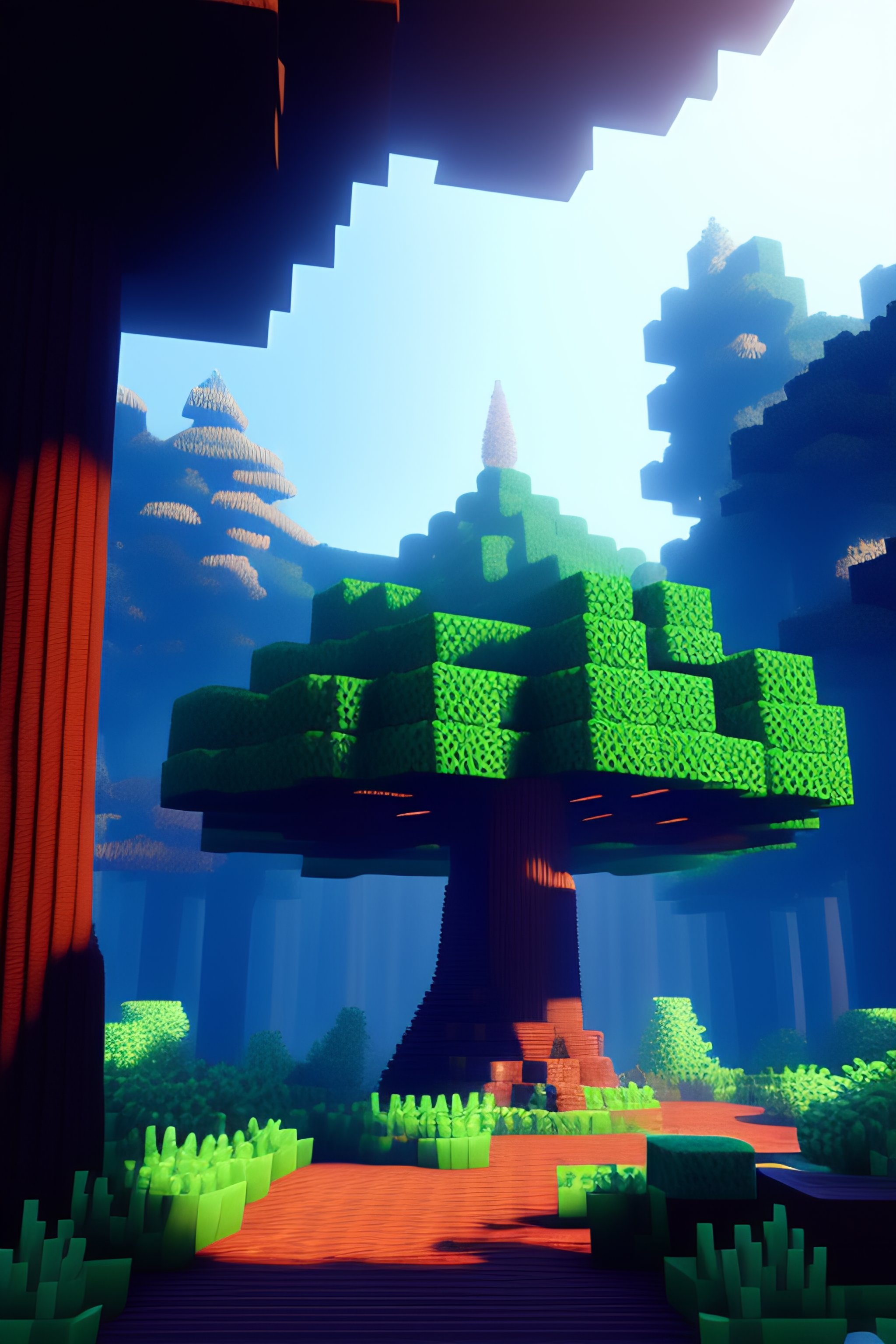 Lexica - Mystical forest in Minecraft, particles , rain, square, big ...