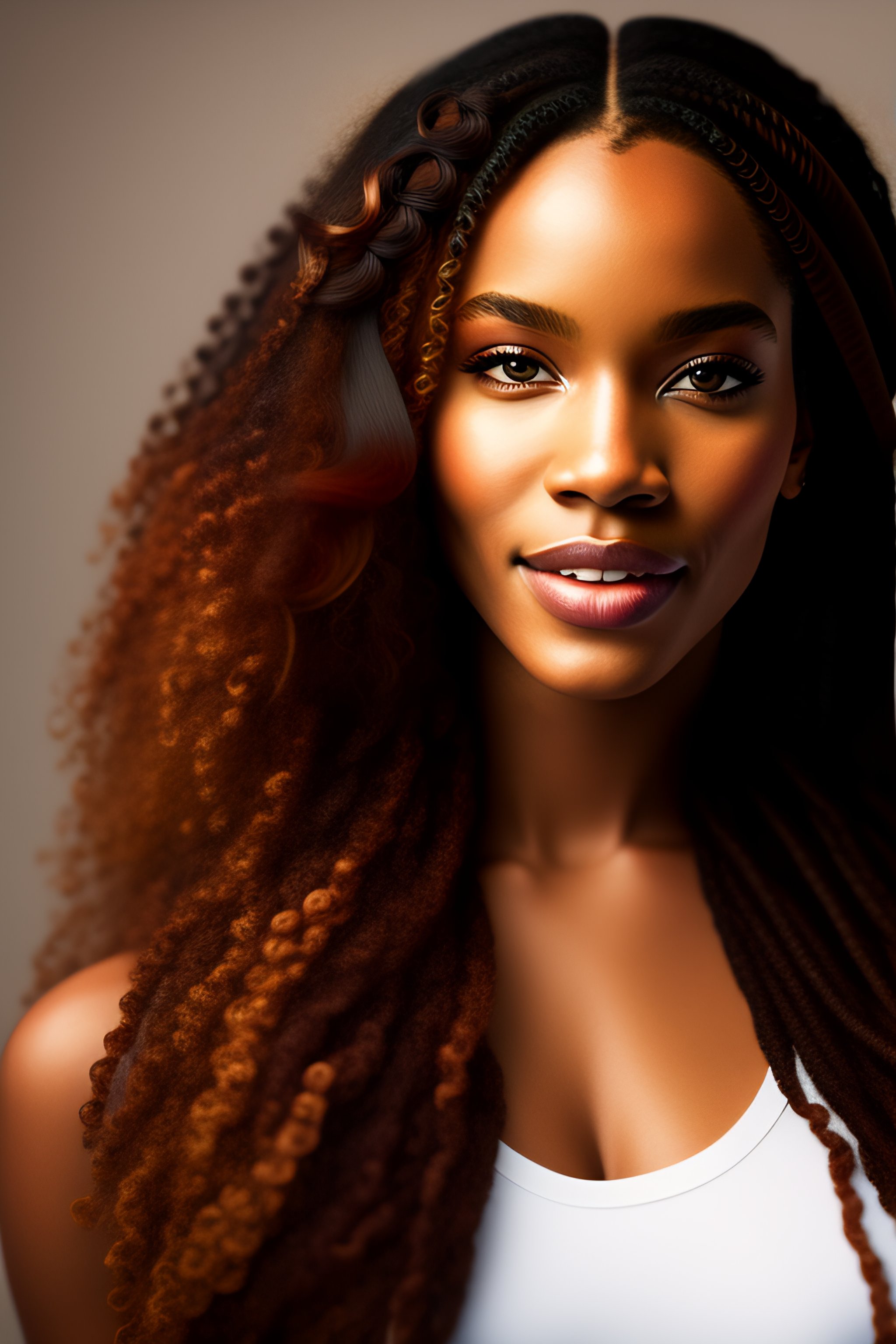 Lexica Beautiful Caucasian A Light Skinned African American Woman