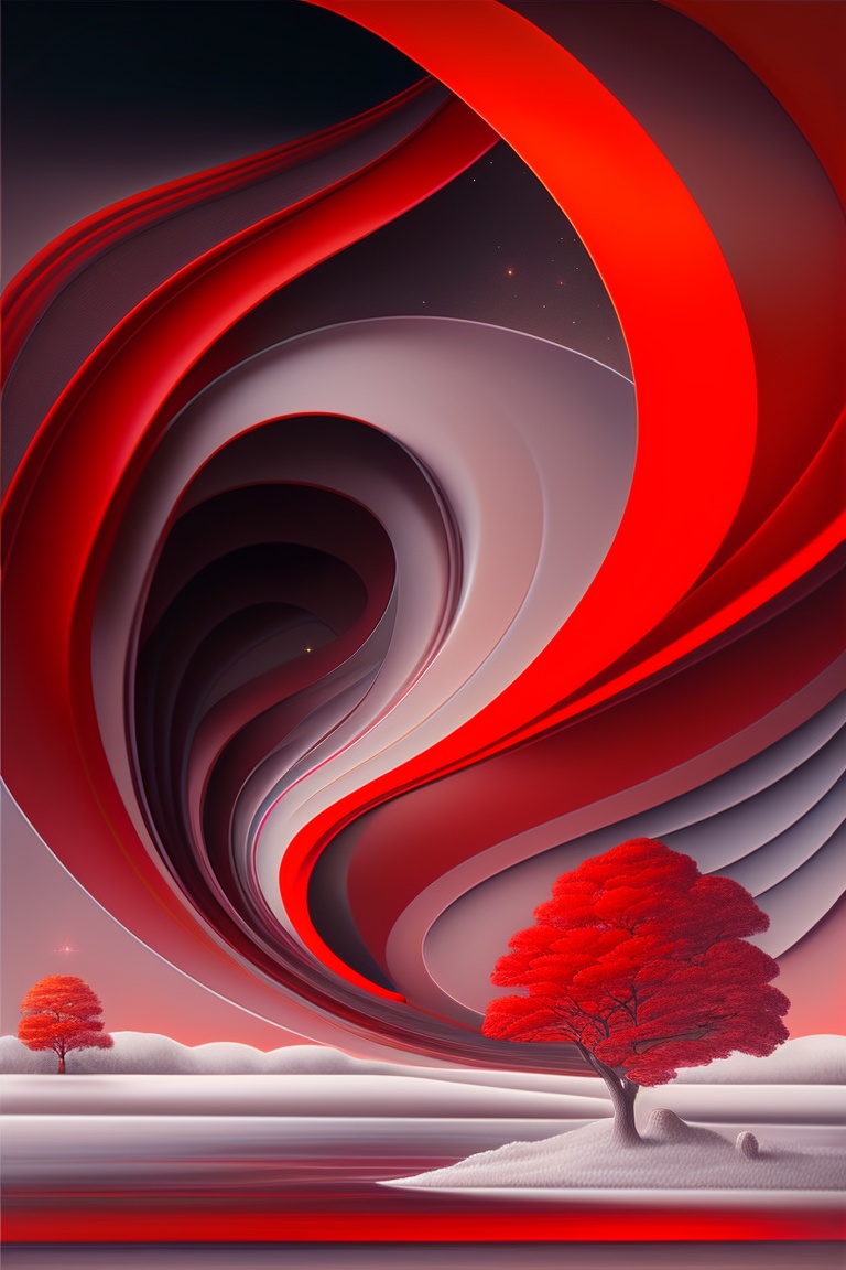 Lexica - Allure of the red tree. moebius style. detailed, grayscale