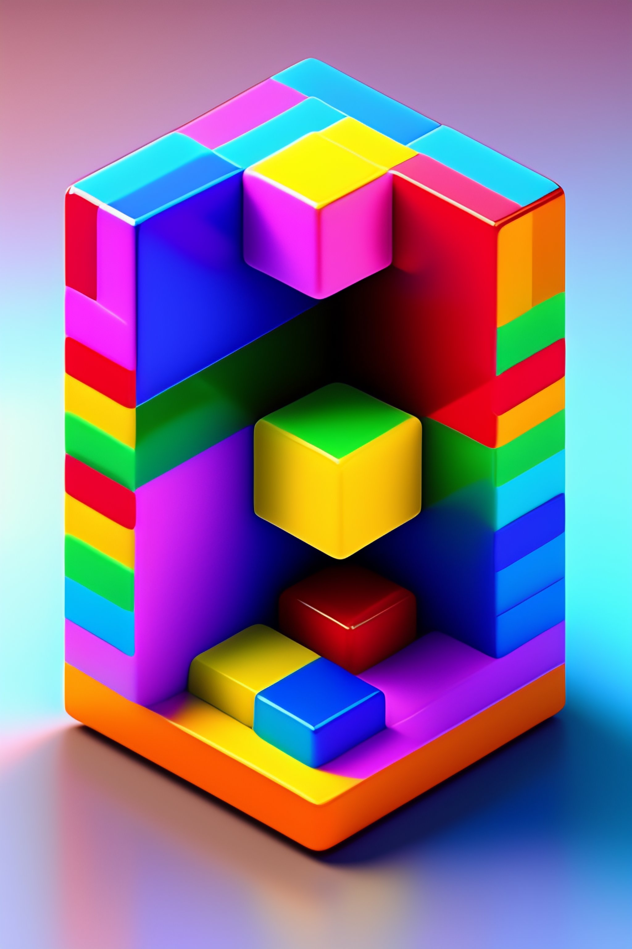 Lexica - 3d rainbow cubes