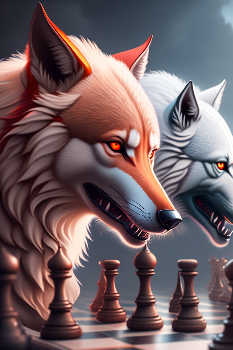 Lexica - Two bloody crafty smile wolves, one black and the other white ...