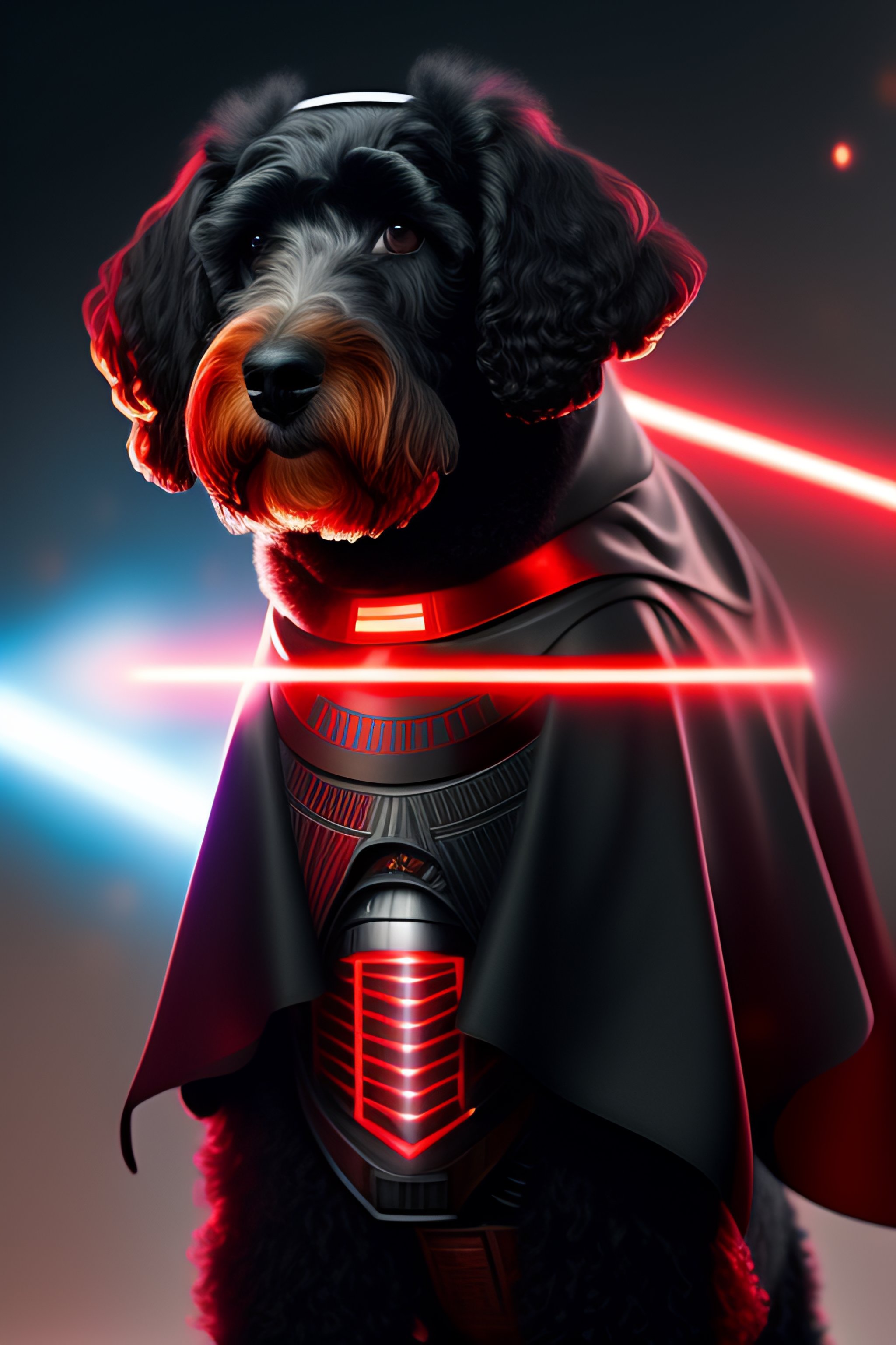 Lexica - Star Wars scene artificial intelligence a Bedlington Terrier ...